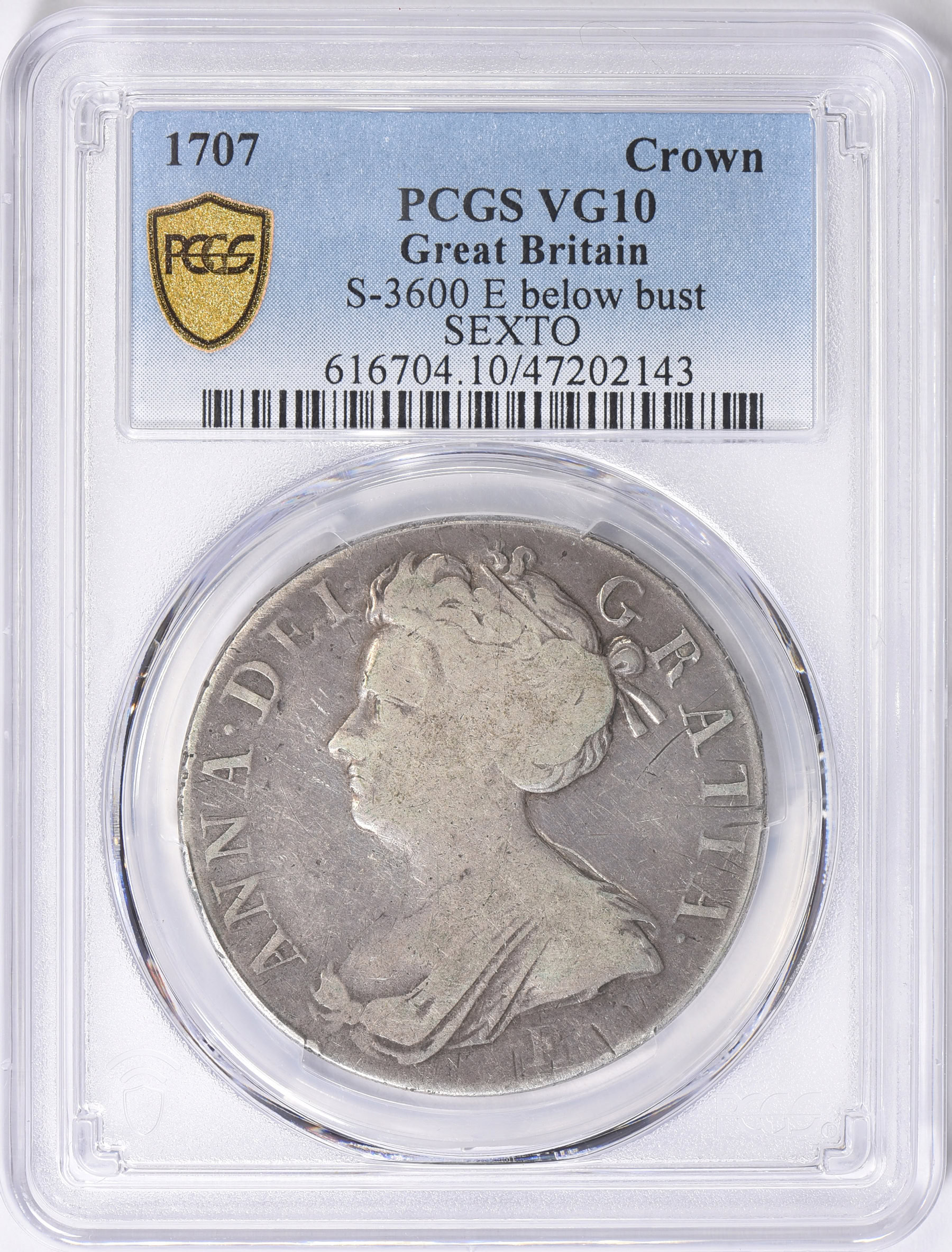 Great Britain 1707-E Silver Crown S-3600 PCGS VG-10 (Item 1522702 ...