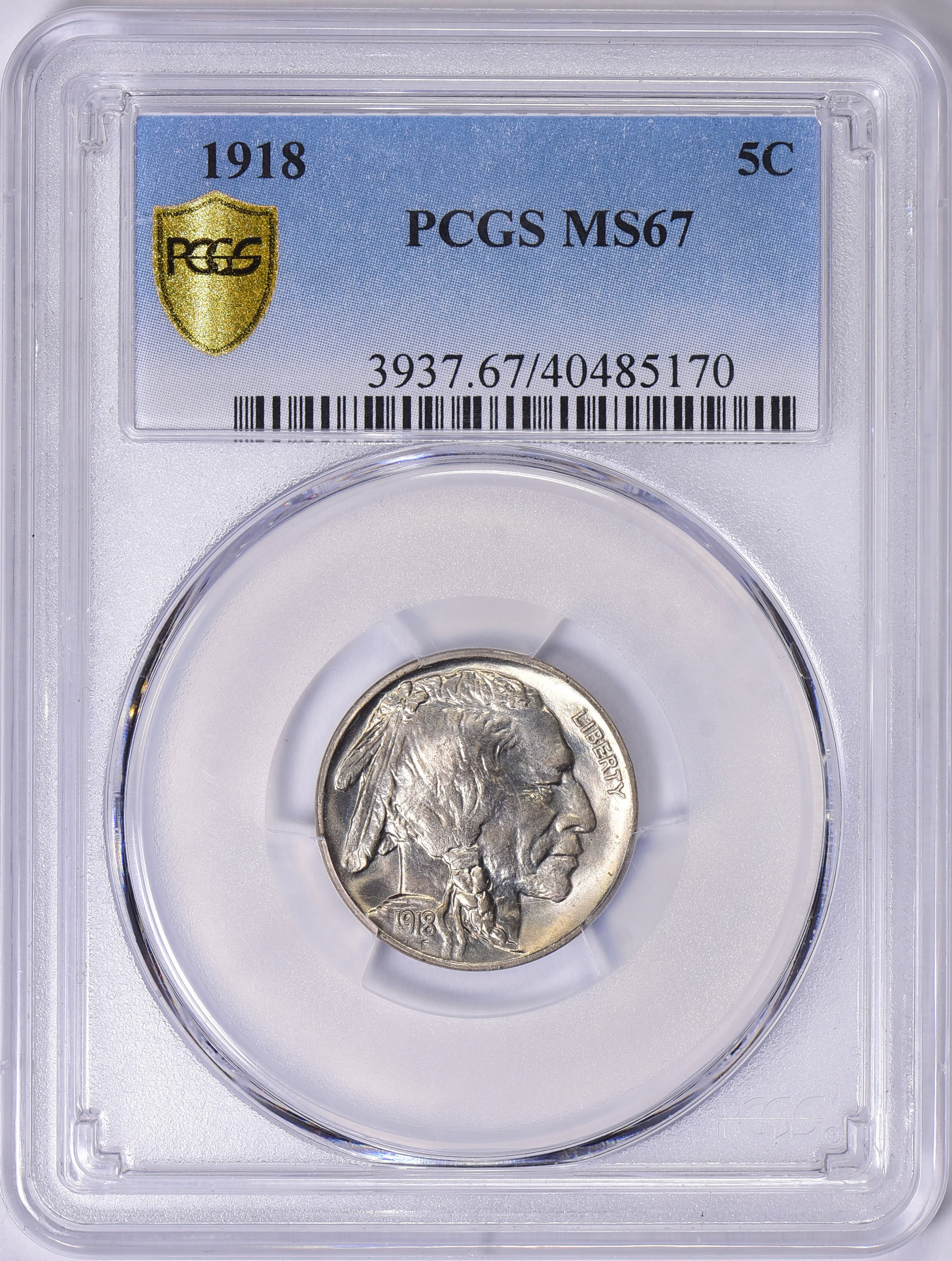 1918 Buffalo Nickel PCGS MS-67 (Item 1527547) | GreatCollections Coin ...
