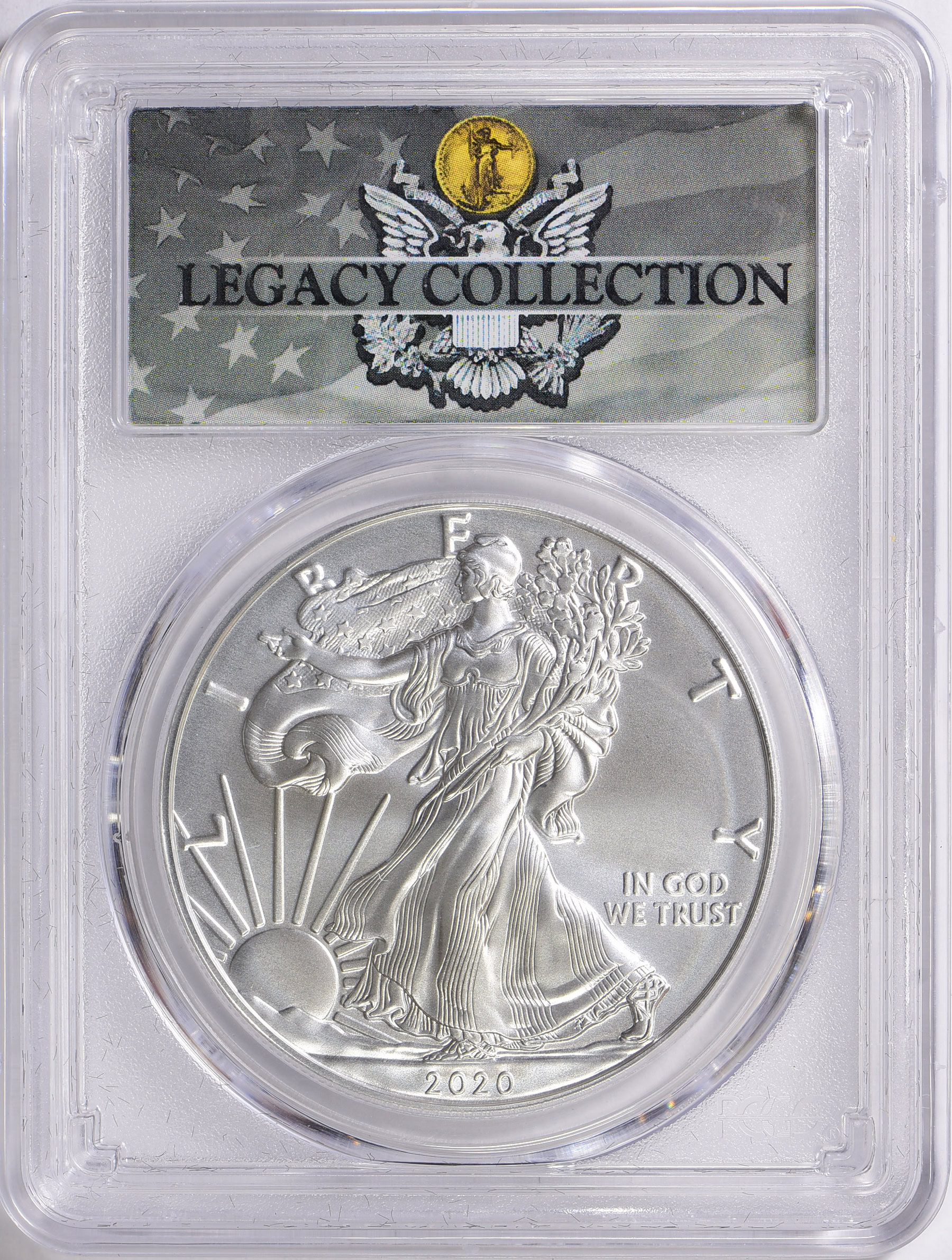 2020-W $1 Silver Eagle First Strike Burnished Magnum Opus PCGS SP-70 (Legacy Collection Label ...