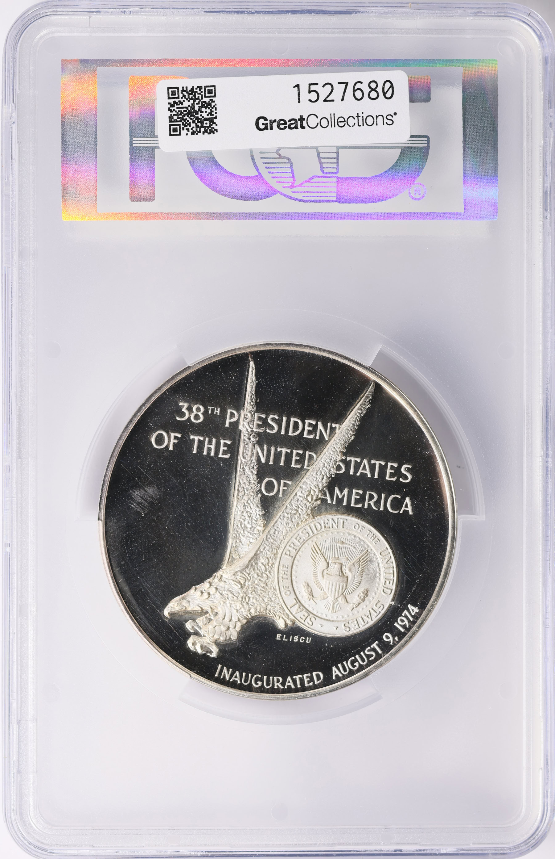 (1974) Silver 64mm Gerald Ford Inauguration Medal PCGS Proof-65 DCAM ...