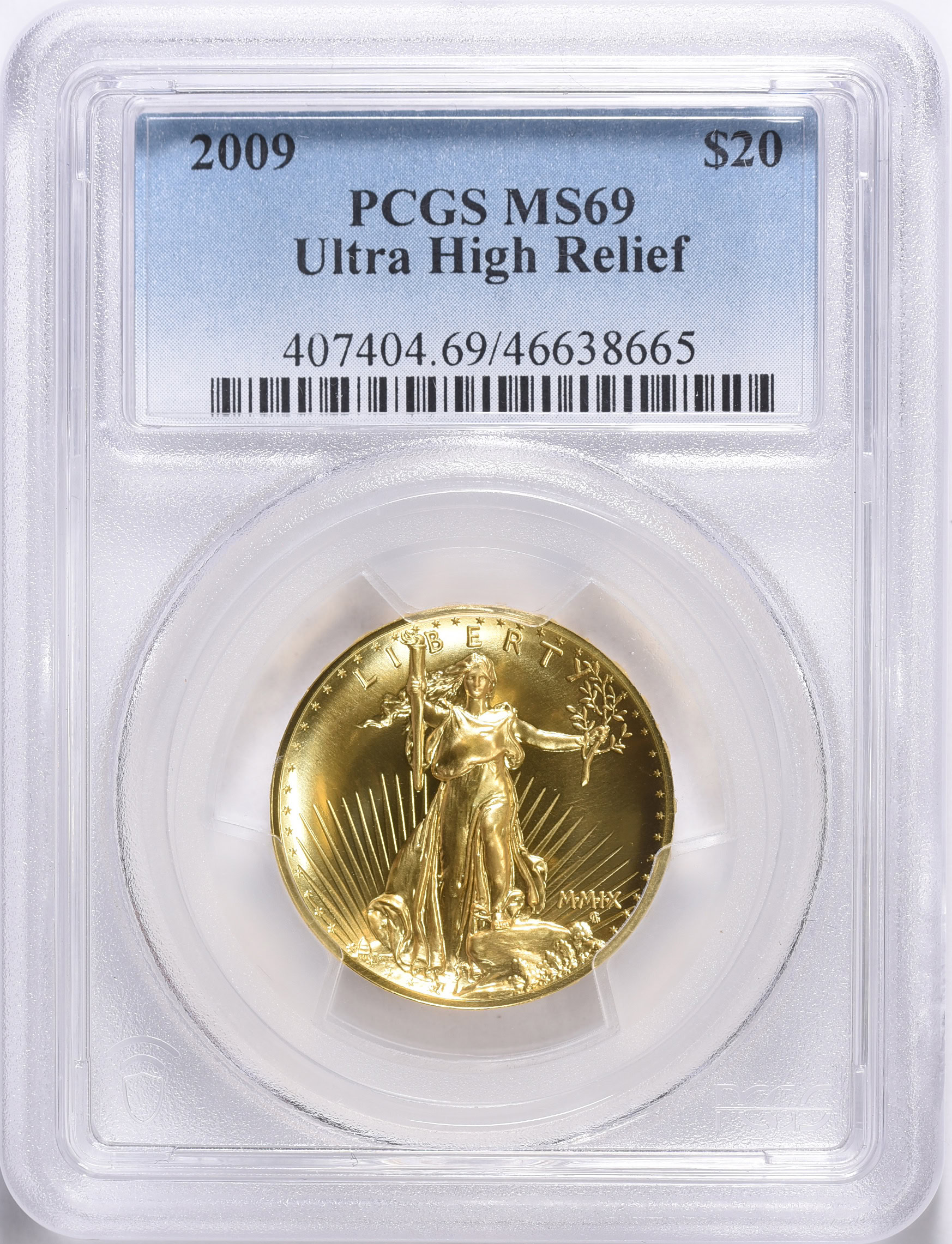 2009 MMIX Ultra High Relief $20 Gold PCGS MS-69 (Item 1527967 ...