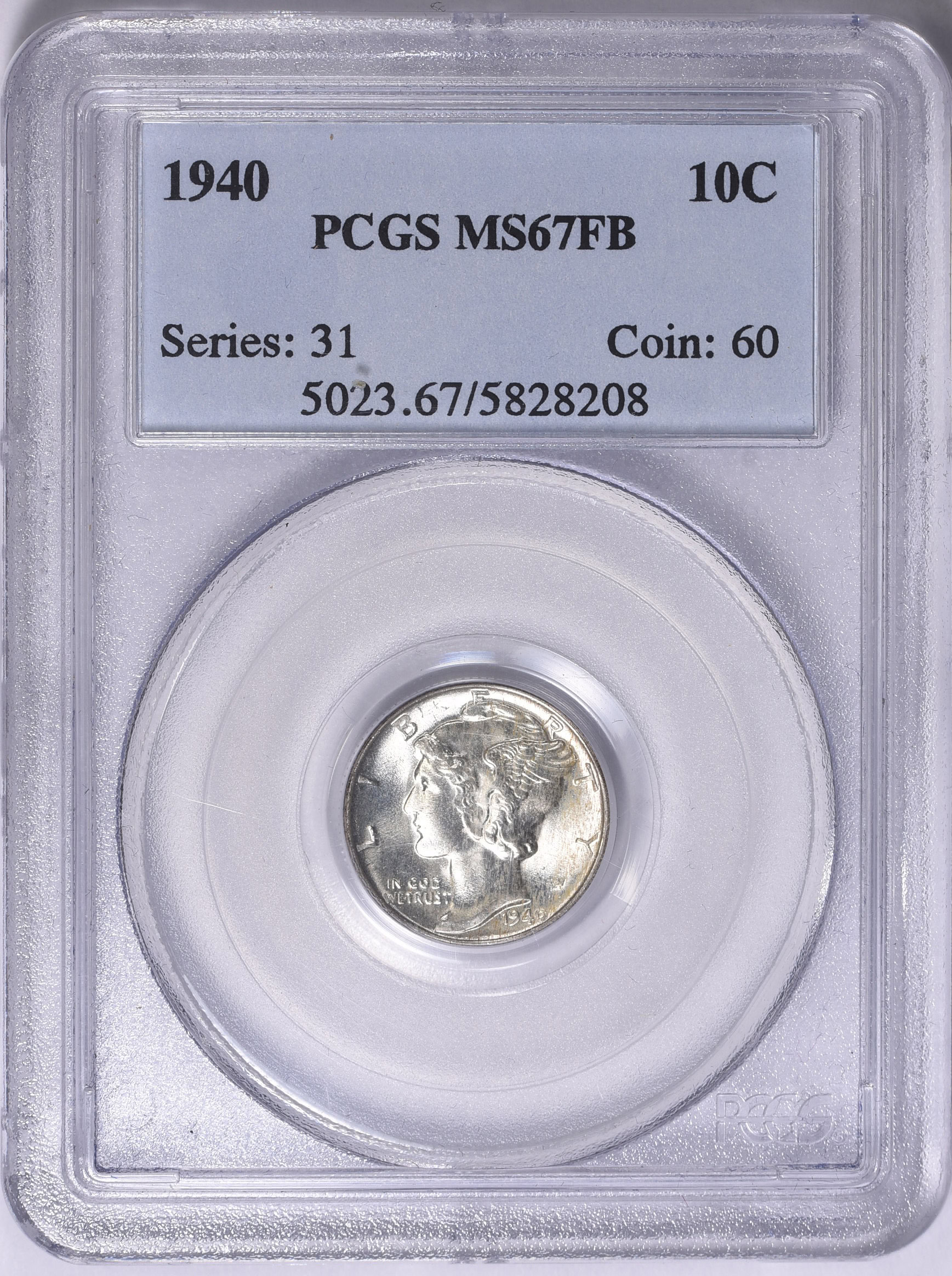 1940 Mercury Dime PCGS MS-67 FB (Item 1530968) | GreatCollections Coin Auctions