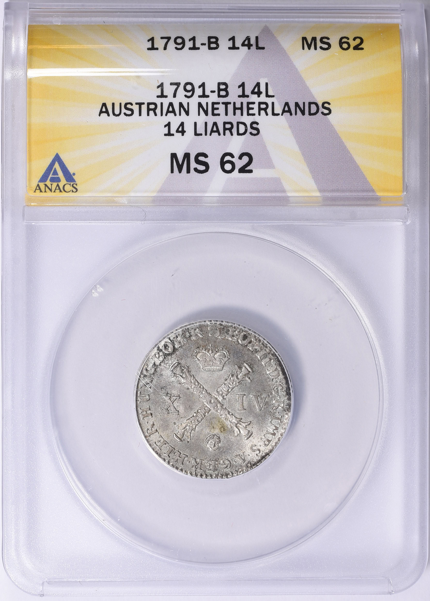Austrian Netherlands 1791 14 Liards KM-39 ANACS MS-62 (Item 1532126) | GreatCollections Coin ...