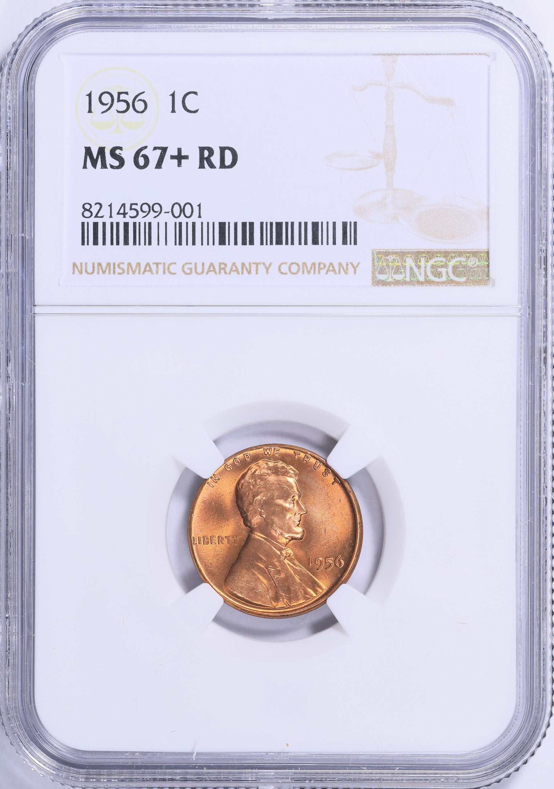 1956 Lincoln Cent NGC MS-67+ RD (Item 1534317) | GreatCollections Coin ...