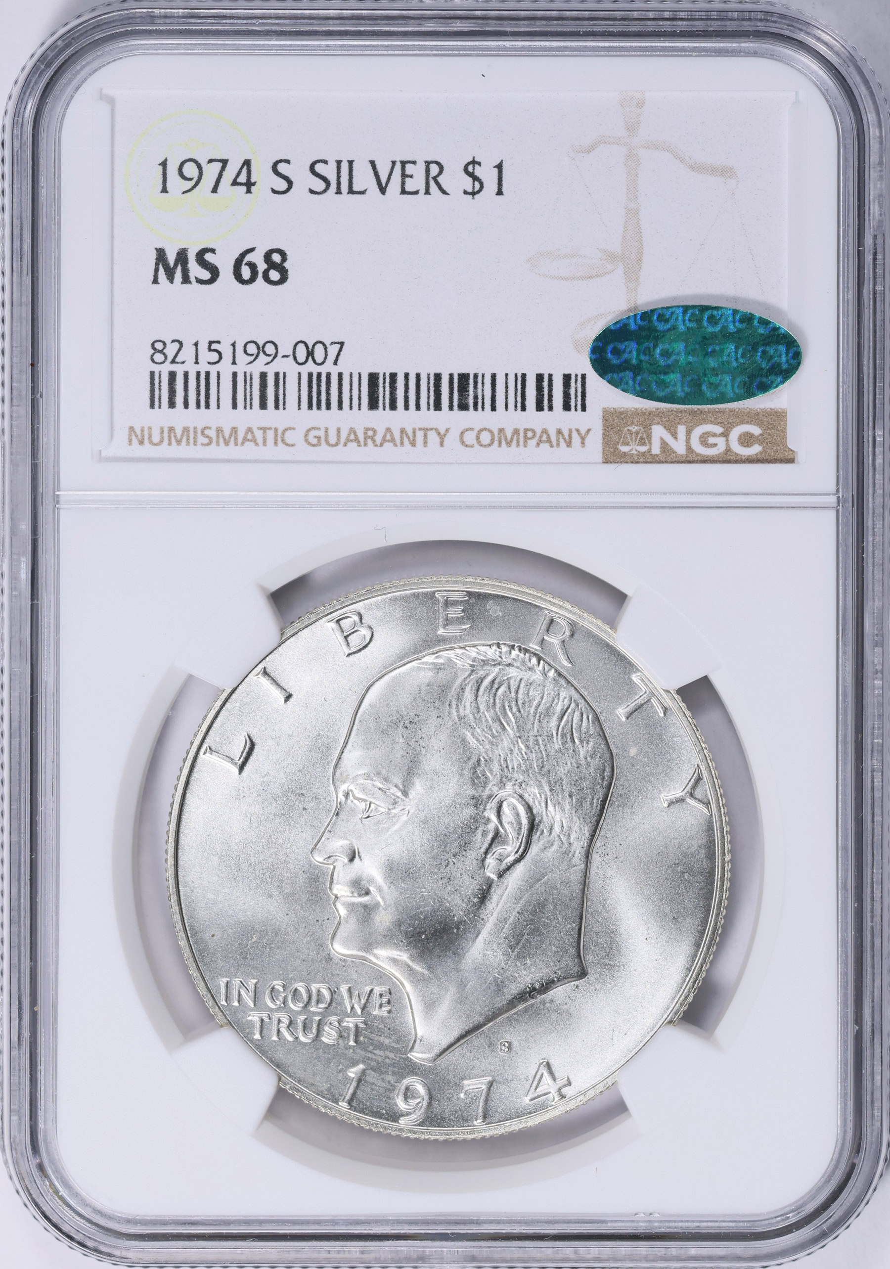 1974-S Eisenhower Dollar Silver NGC MS-68 (CAC Green) (Item 1534324 ...