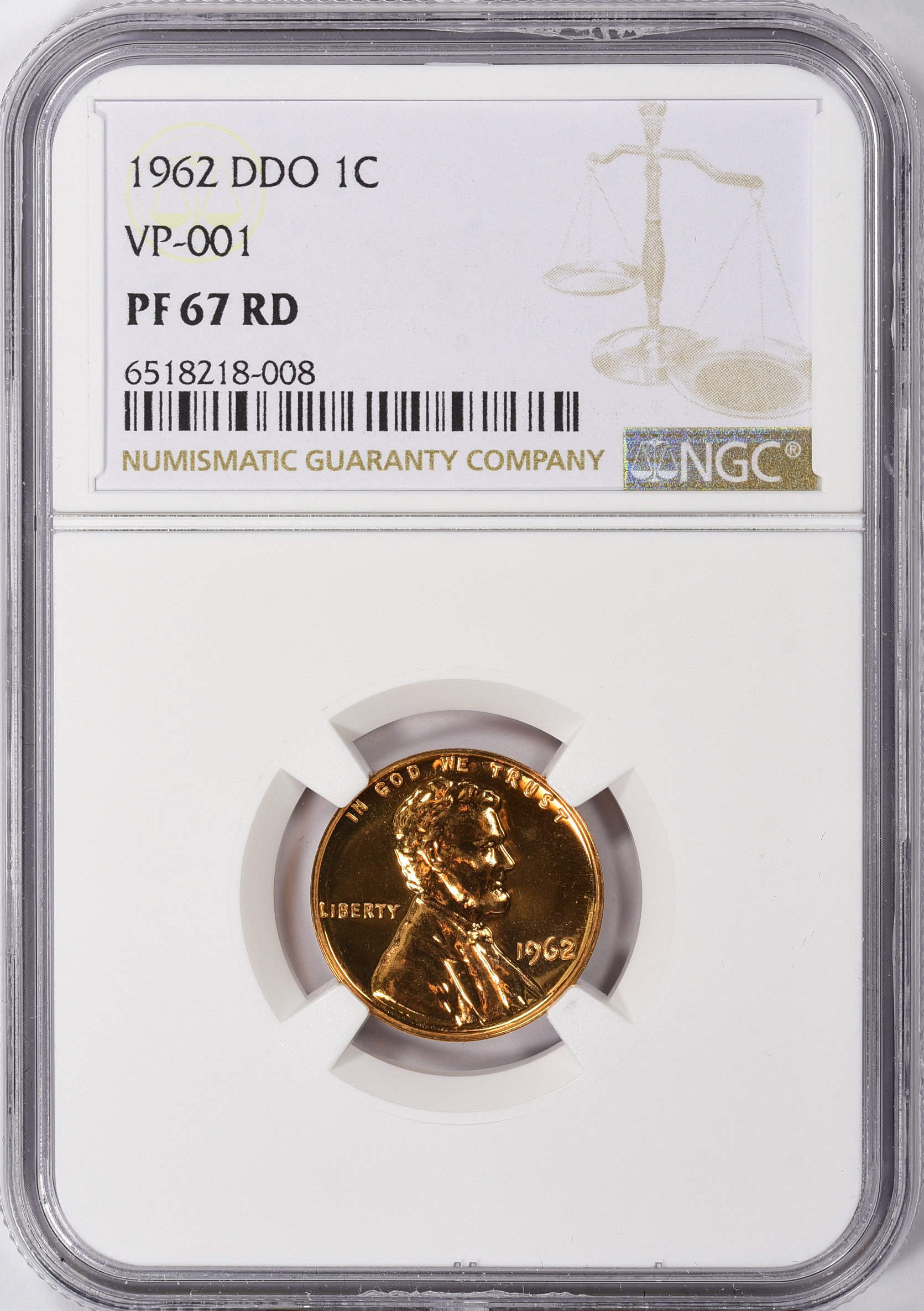 1962 Lincoln Cent DDO VP-001 NGC Proof-67 RD (Item 1534724 ...