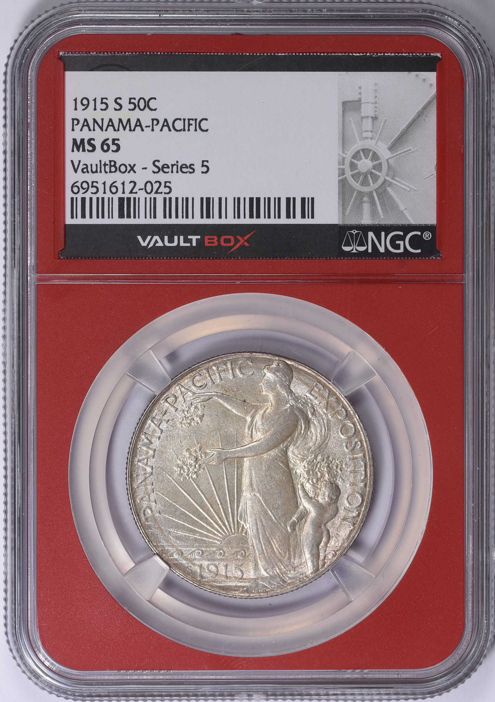 1915-S Panama-Pacific Exposition Half Dollar NGC MS-65 (VaultBox Series 5 Red Holder) (Item ...