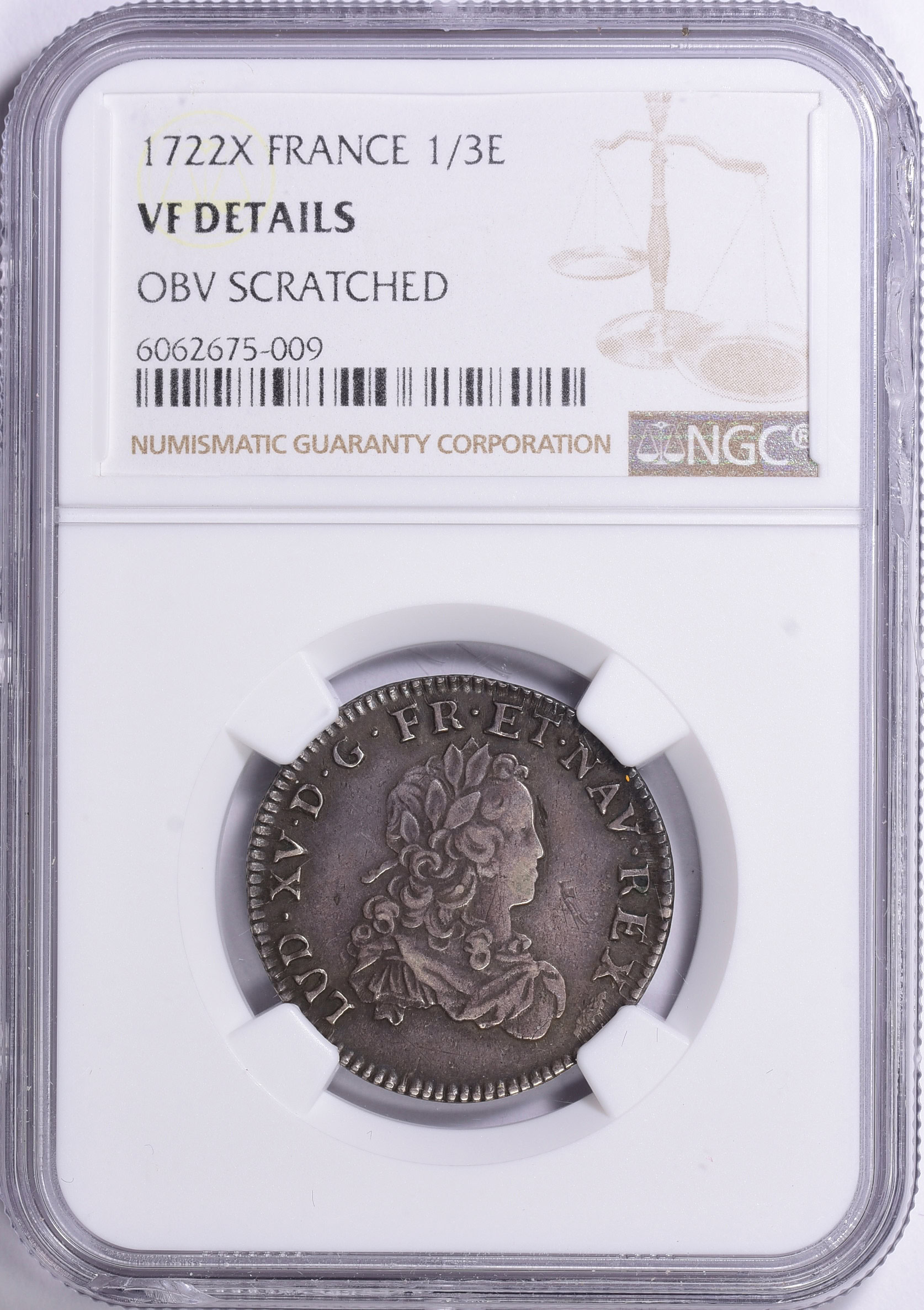 France 1722-X Silver 1/3 Ecu Gad-306 NGC VF Details (Item 1536567 ...