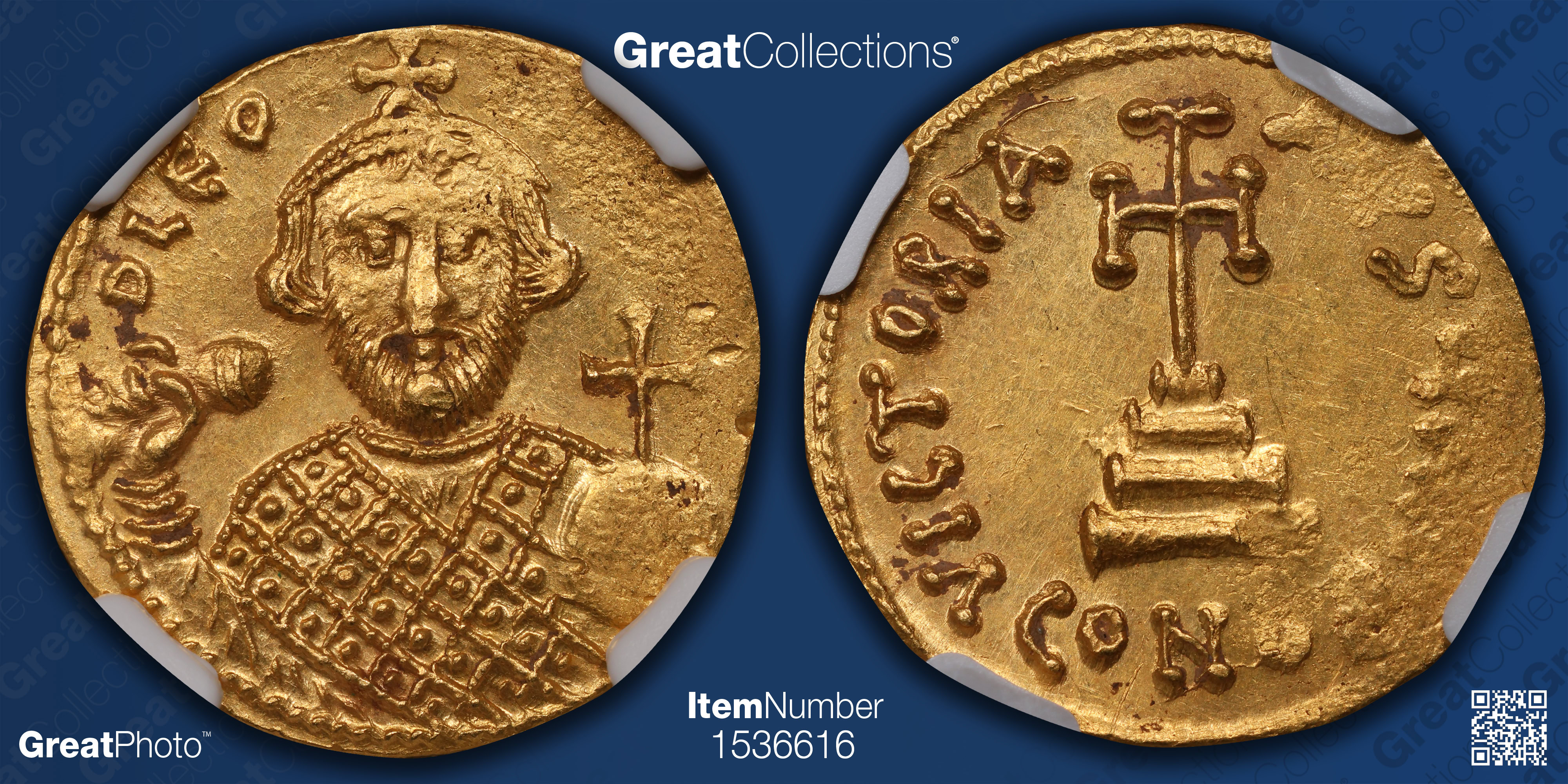 Ancient Byzantine Empire, Leontius (A.D. 695-698) AV Solidus (4.52gms ...