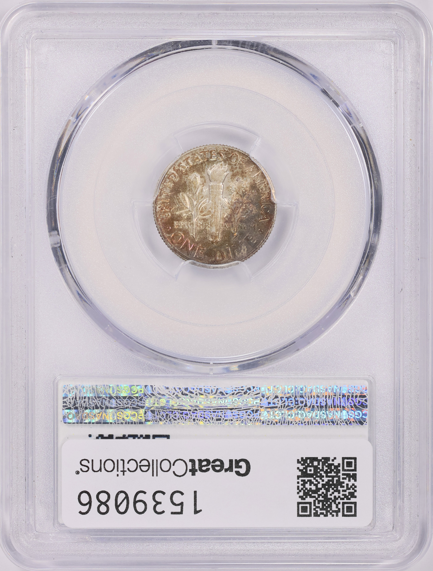 Mint Error 1965 Roosevelt Dime Struck on Silver 10c Planchet WT: 2.5 grams PCGS MS-62 (Toned ...