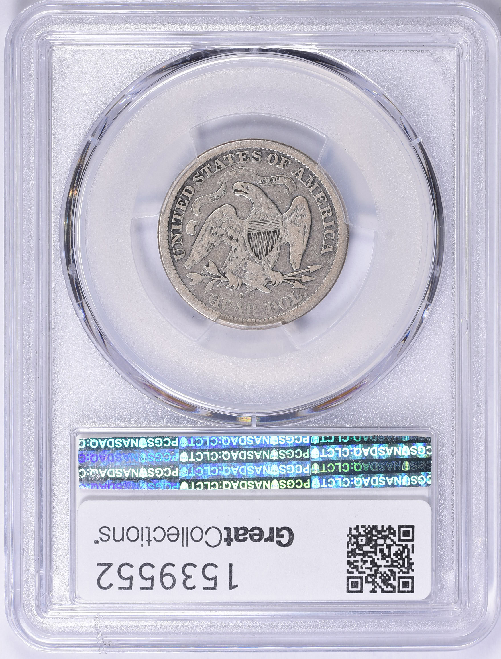 1870-CC Seated Liberty Quarter PCGS VG-10 (Navy Mustang Collection ...