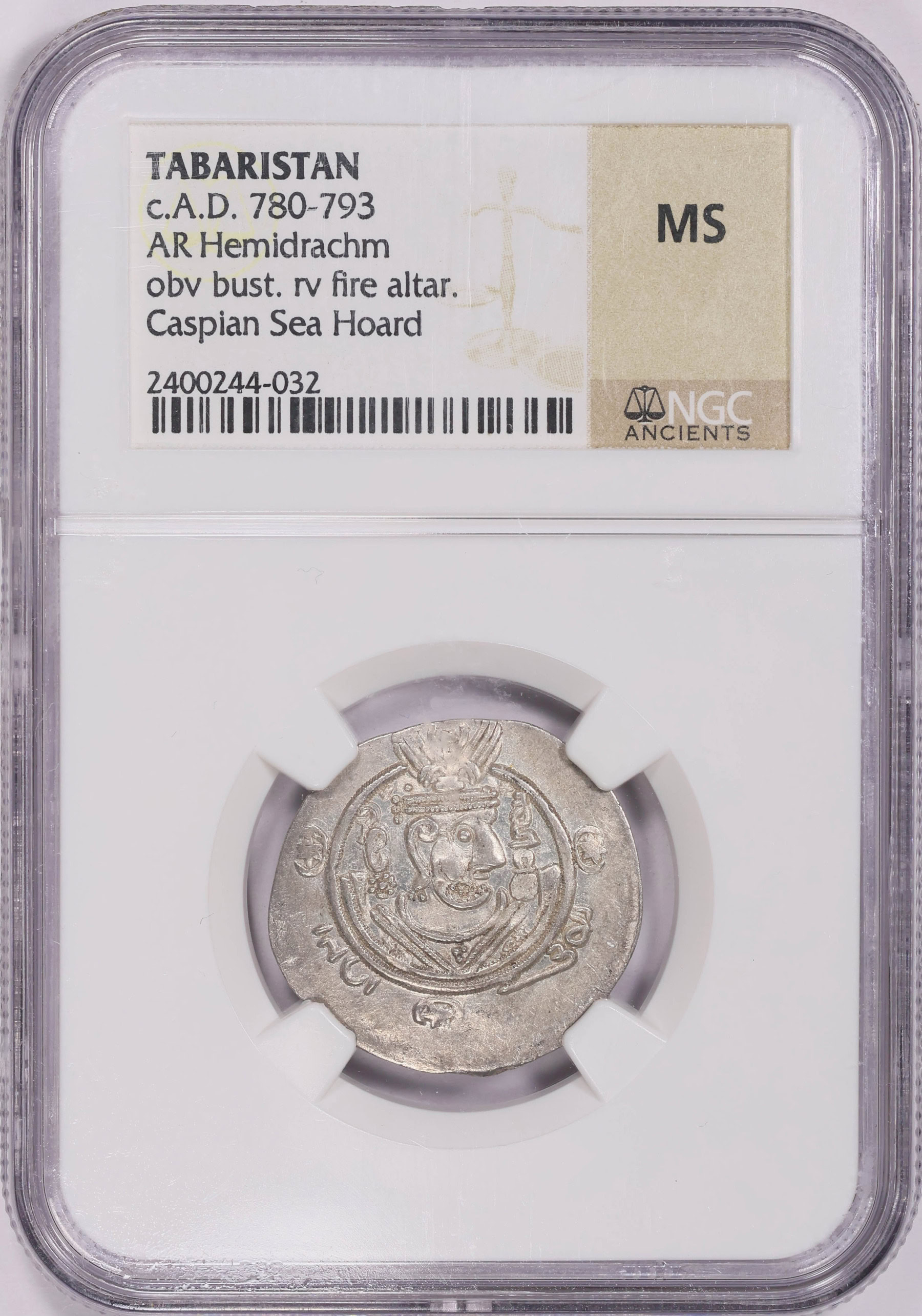Ancient Tabaristan, c.A.D. 780-793 AR Hemidrachm NGC MS (Ex: Caspian ...