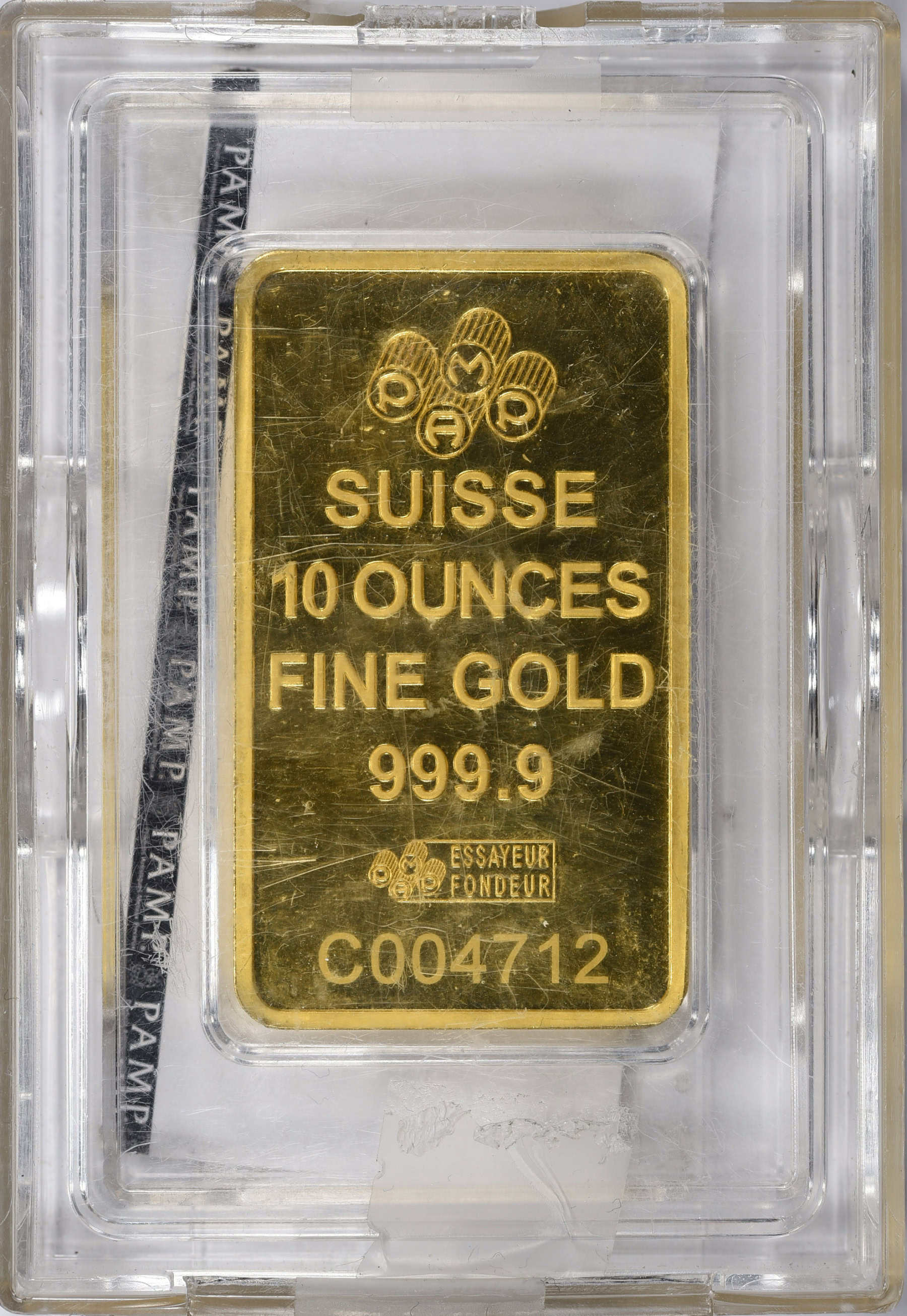 PAMP Gold 10 oz. Numbered Ingot/Bar in Original PAMP Case of Issue and ...