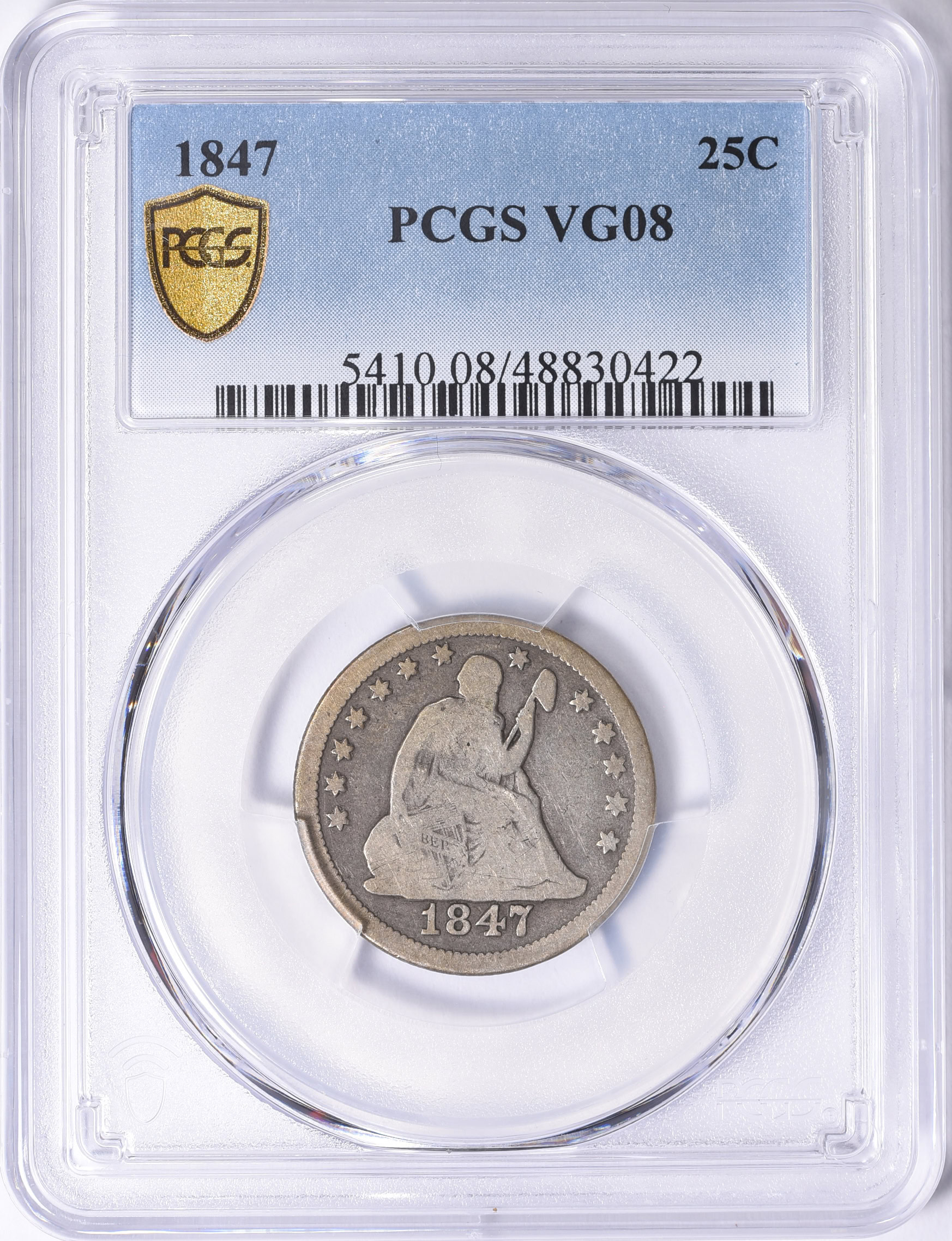 1847 Seated Liberty Quarter PCGS VG-08 (Item 1542110 ...