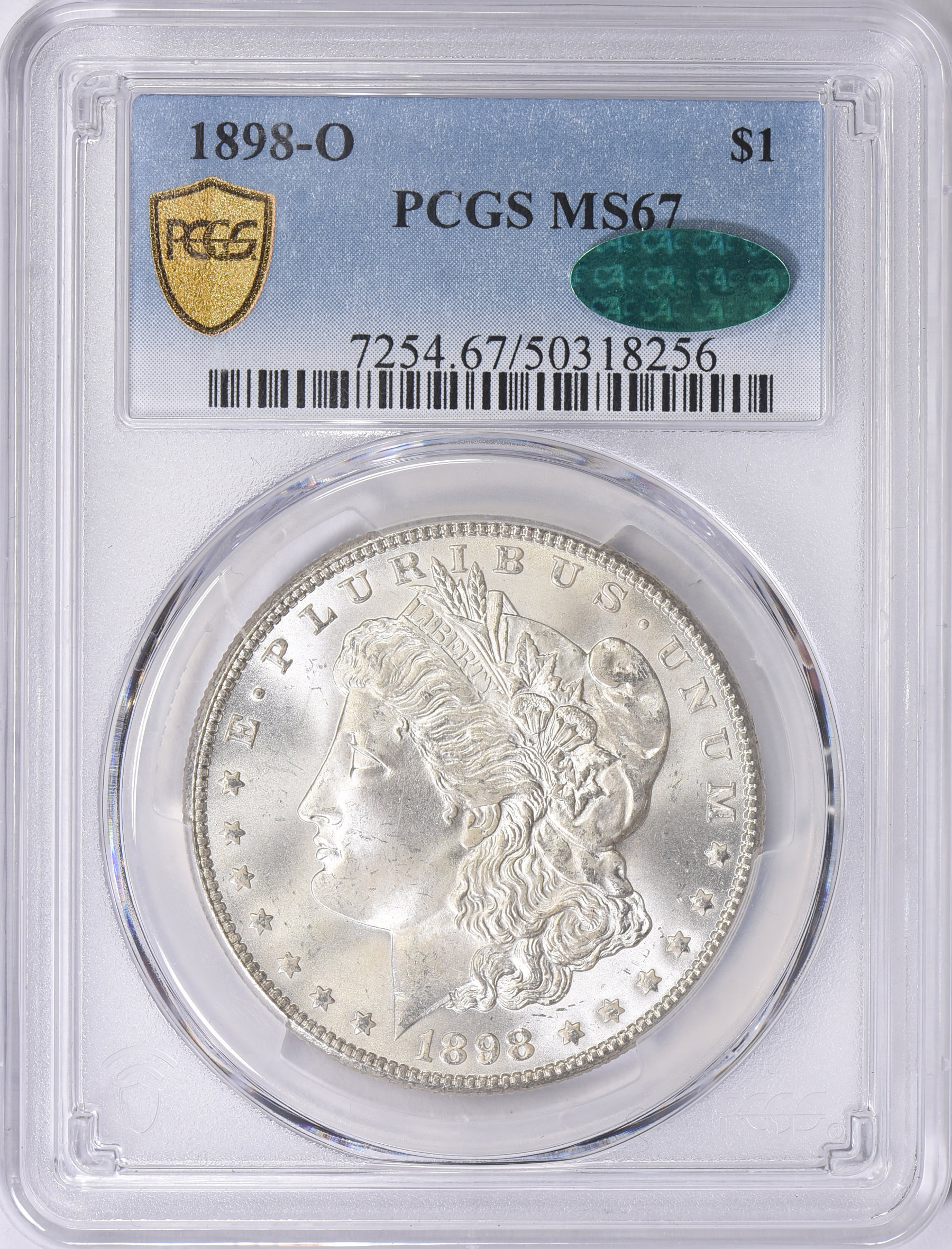 1898-O Morgan Silver Dollar PCGS MS-67 (CAC Green) (Item 1542523) | GreatCollections Coin Auctions