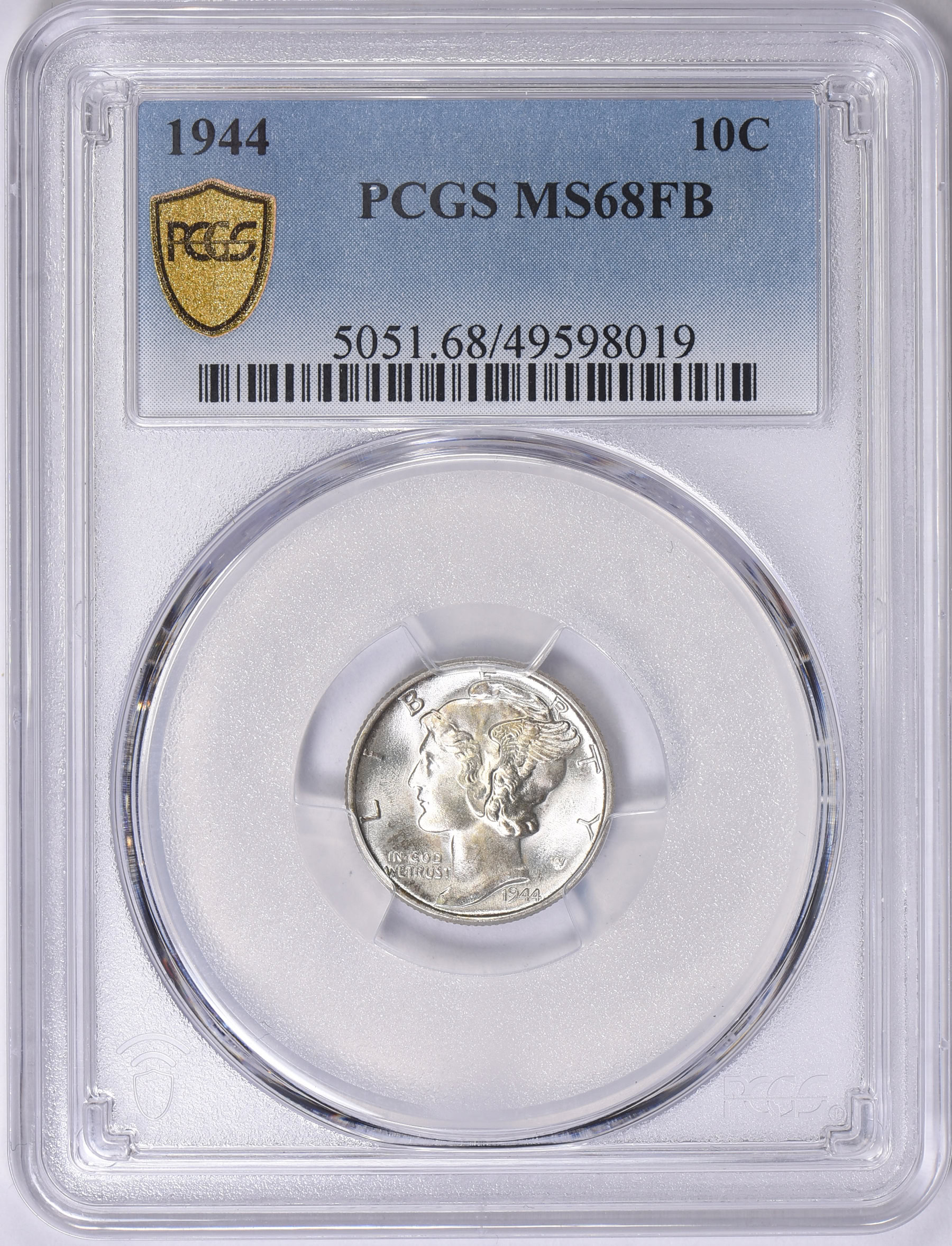1944 Mercury Dime PCGS MS-68 FB (Item 1542529) | GreatCollections Coin Auctions
