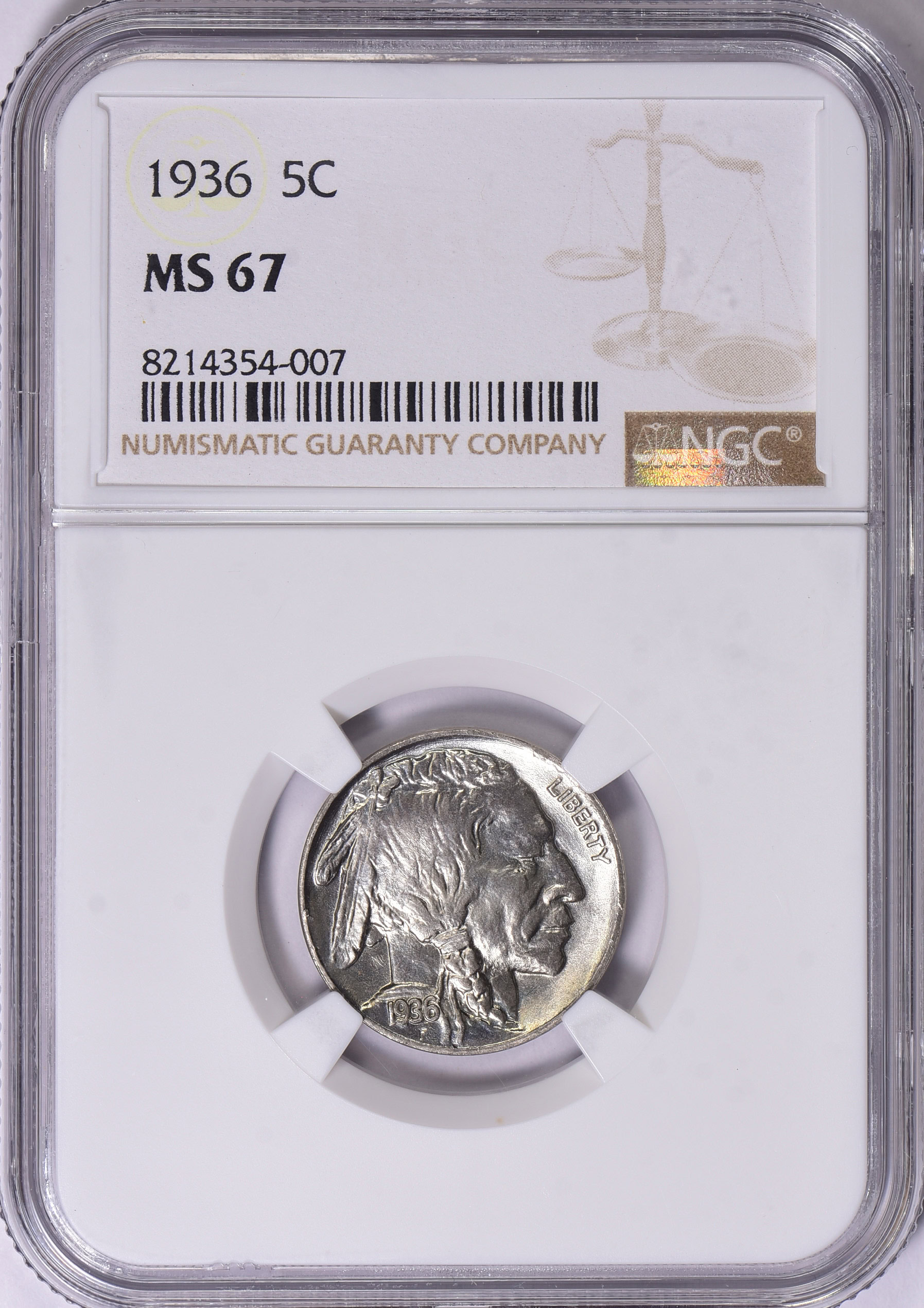 1936 Buffalo Nickel NGC MS-67 (Item 1542556) | GreatCollections Coin ...