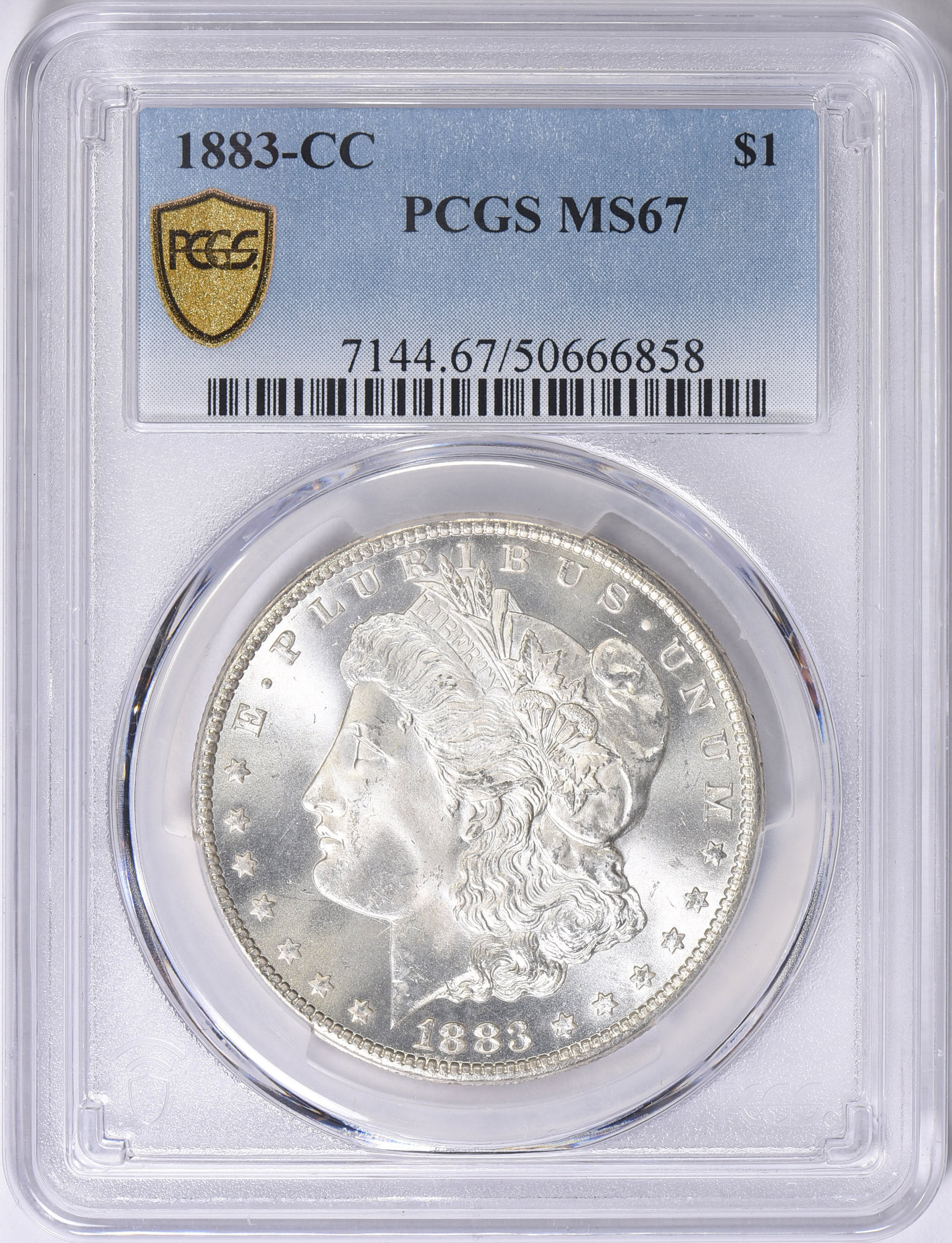 1883-CC Morgan Silver Dollar PCGS MS-67 (Item 1542557) | GreatCollections Coin Auctions