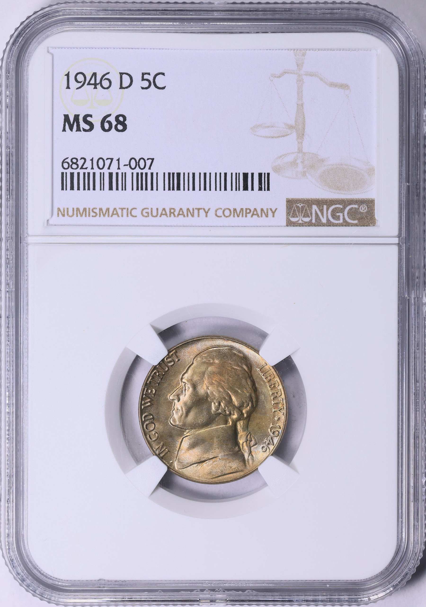 1946-D Jefferson Nickel NGC MS-68 (Toned) (Item 1544041 ...