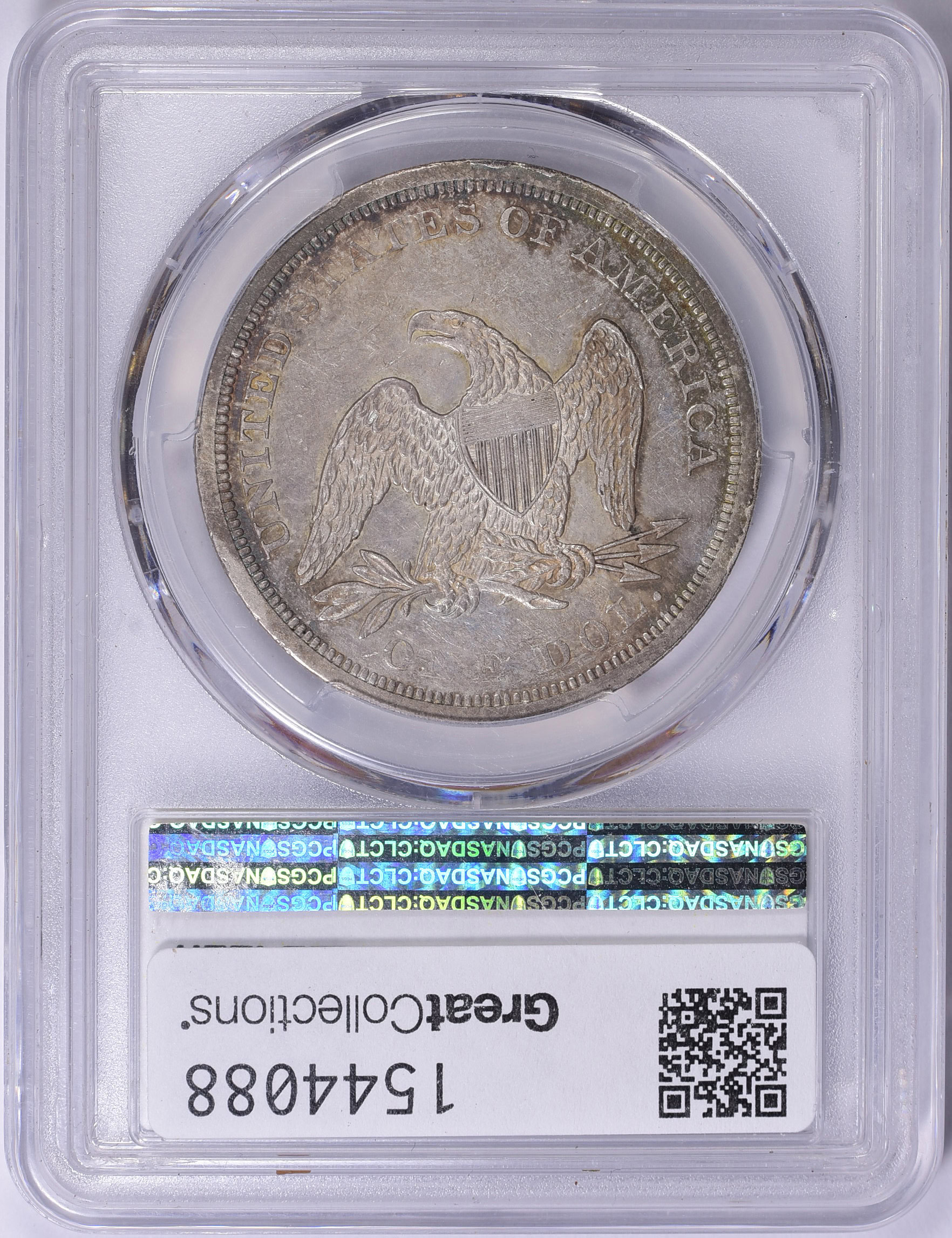 1843 Seated Liberty Silver Dollar PCGS AU-58 (Toned) (Item 1544088) | GreatCollections Coin Auctions