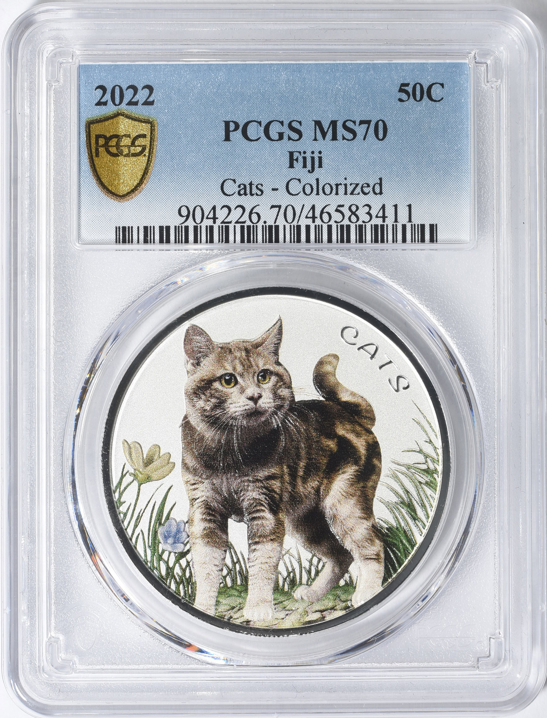 Fiji 2022 Colorized Silver 50 Cents Cats PCGS MS-70 (Item 1545483 ...