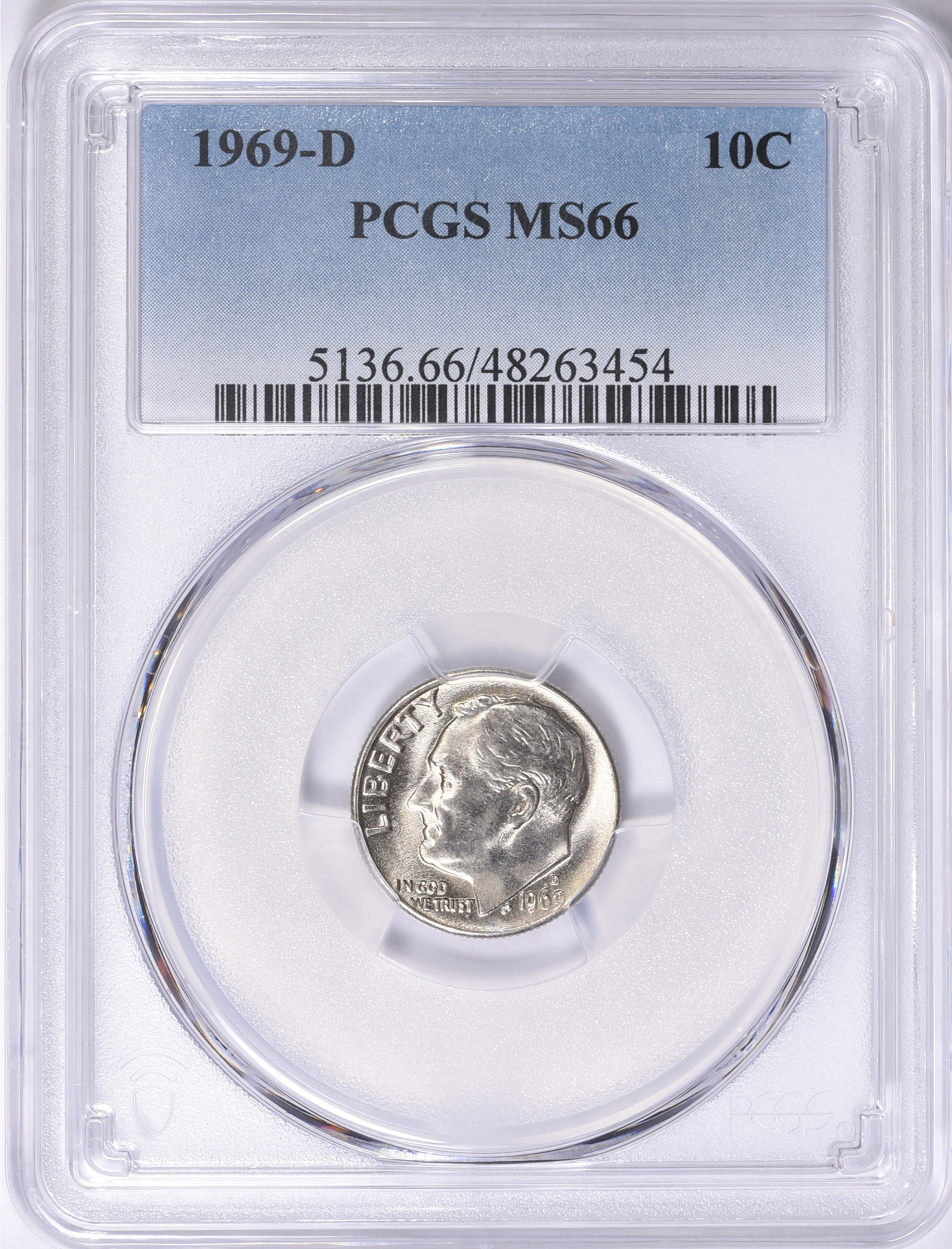 1969-D Roosevelt Dime PCGS MS-66 (Item 1545991) | GreatCollections Coin ...