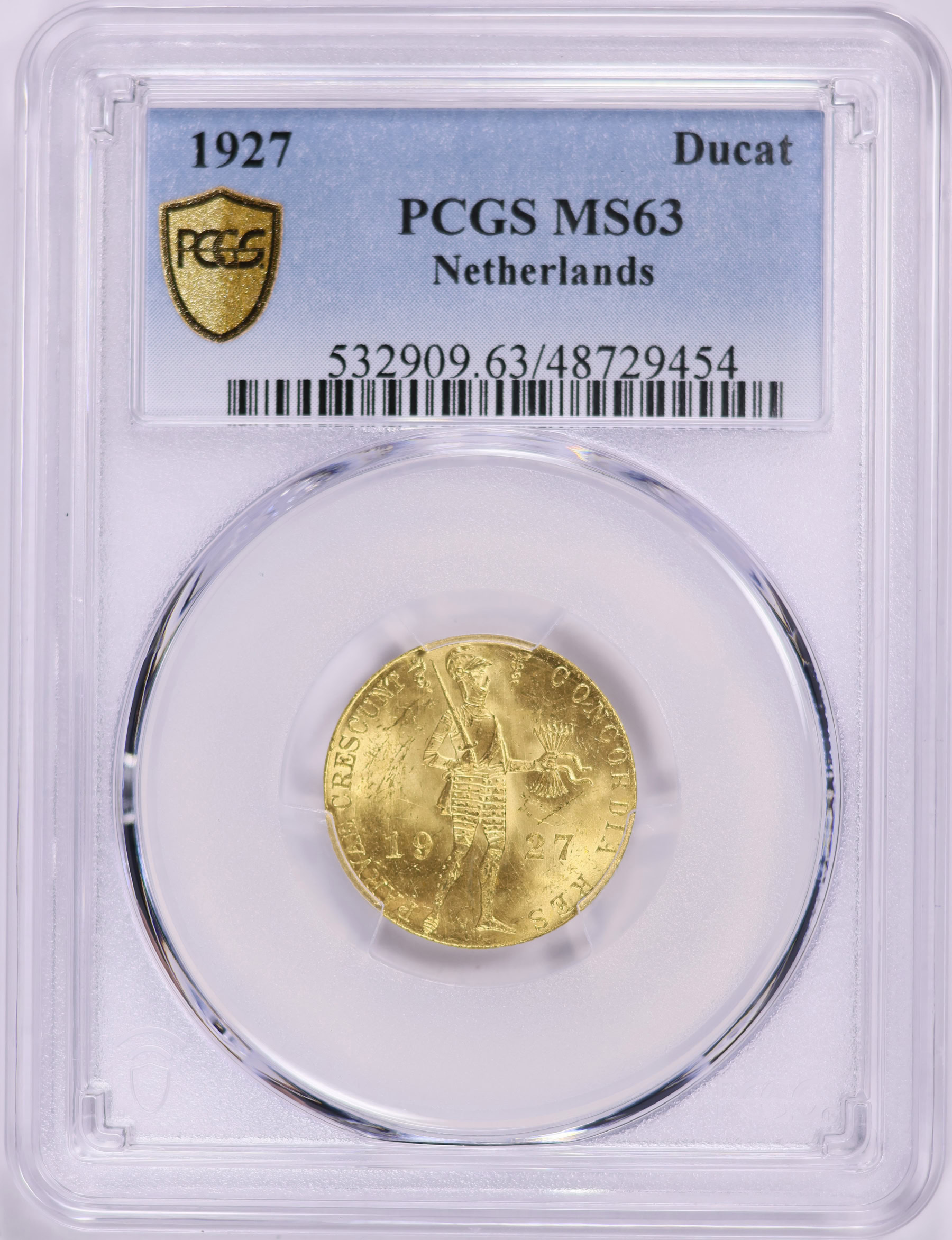 Netherlands 1927 Gold Ducat KM-83.1a PCGS MS-63 (AGW = 0.1104 oz ...