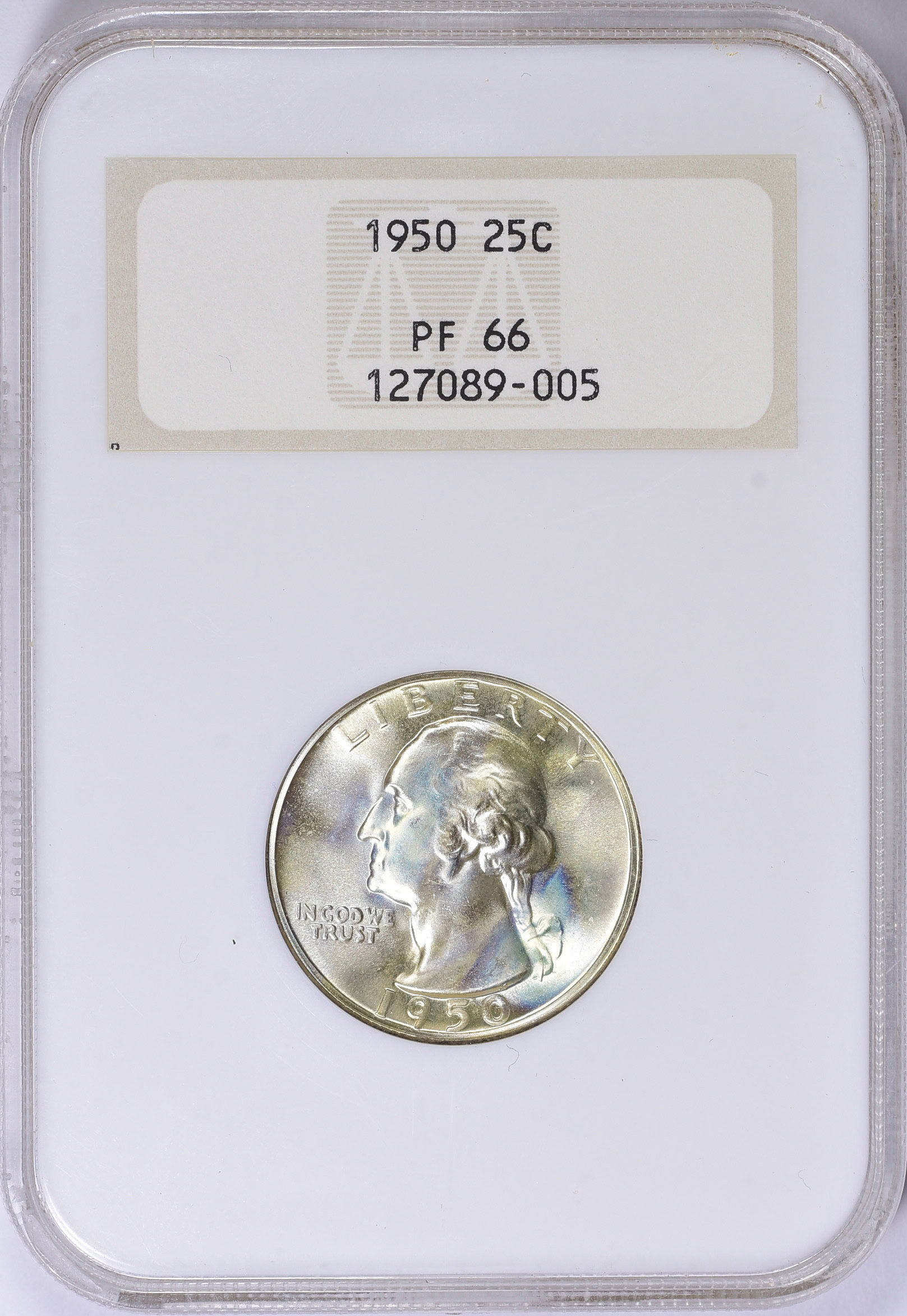 1950 Washington Quarter NGC Proof-66 OH (Toned) (Item 1547032) | GreatCollections Coin Auctions