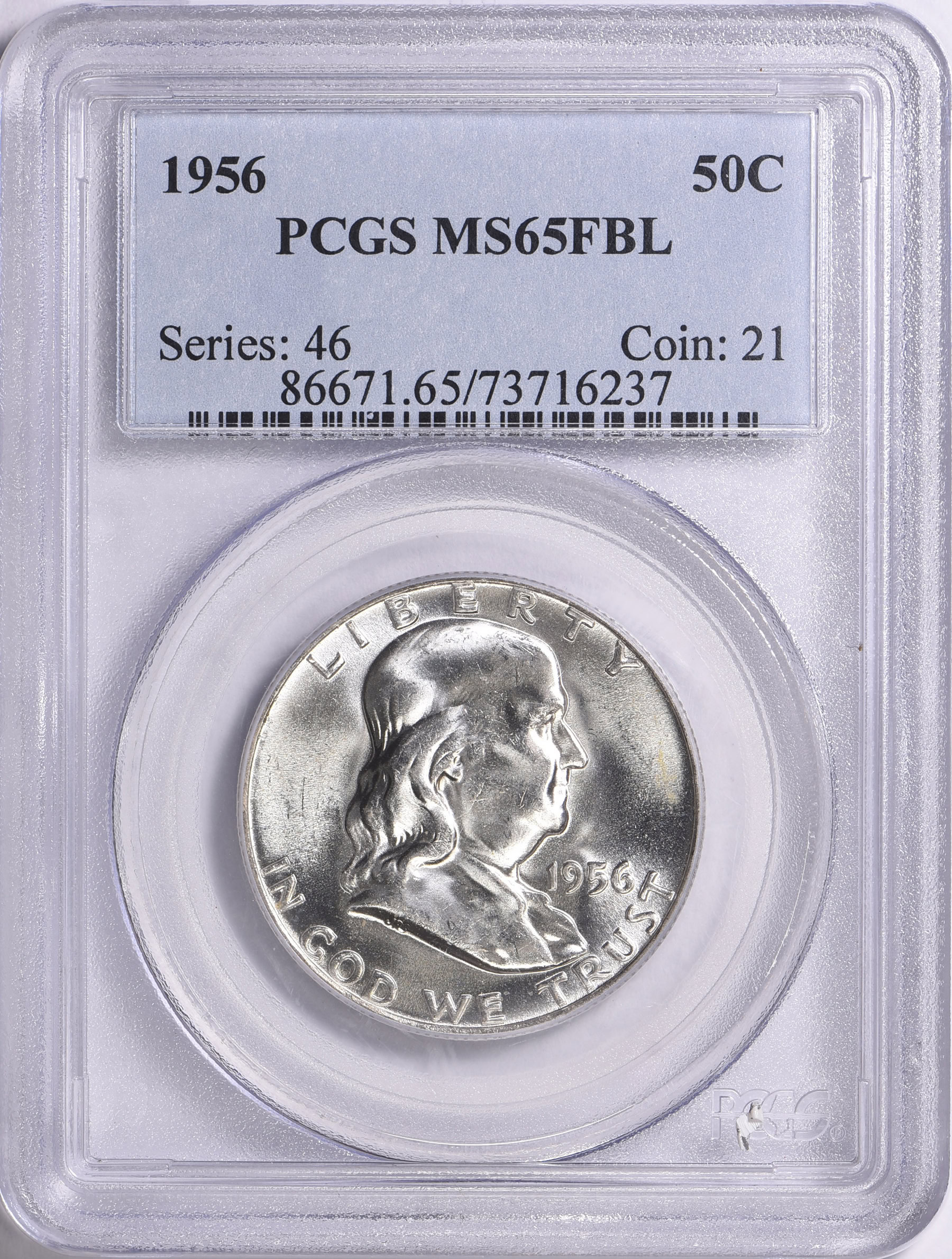 1956 Franklin Half Dollar PCGS MS-65 FBL (Item 1554736 ...
