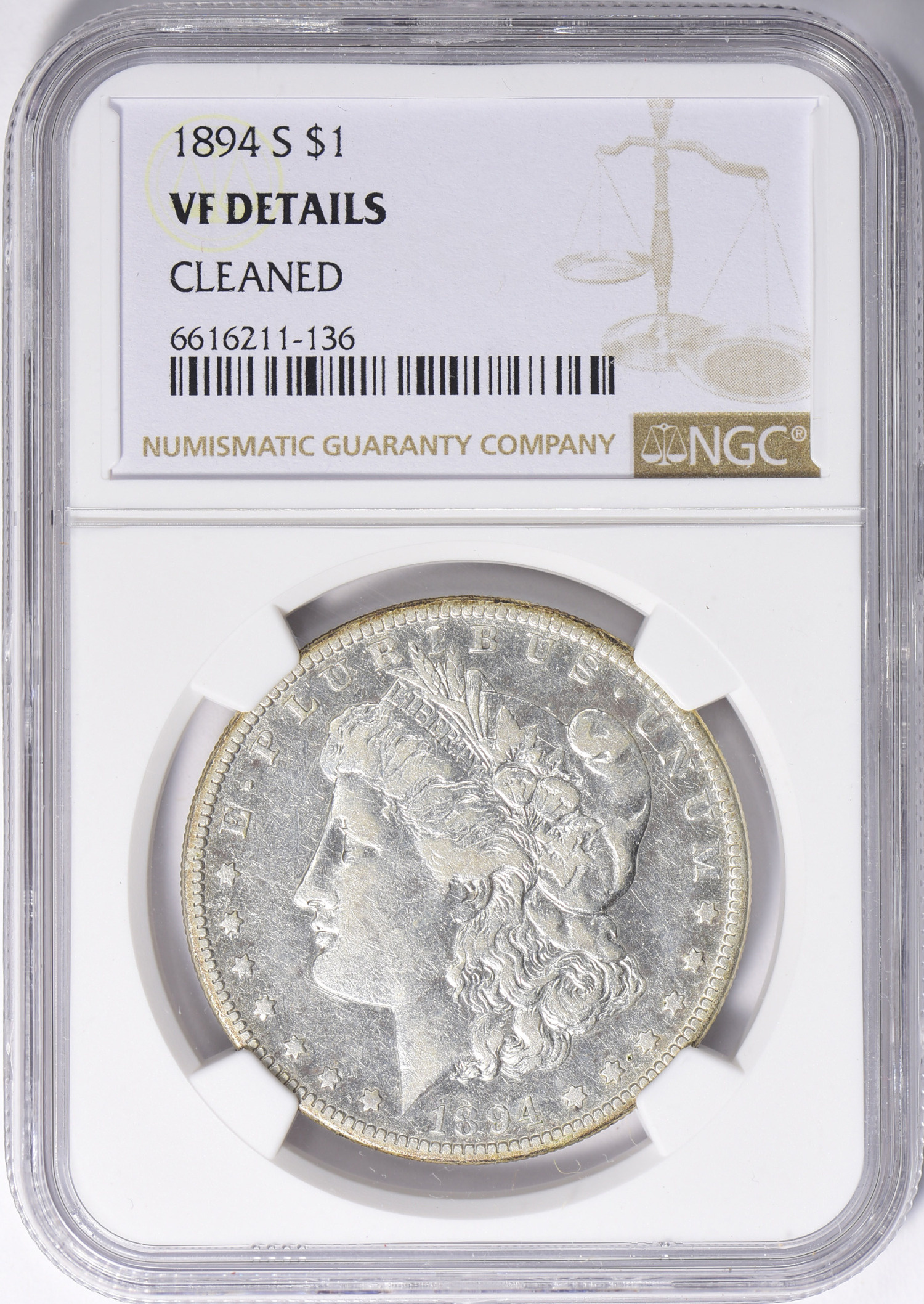 1894-S Morgan Silver Dollar NGC VF Details (Item 1556502) | GreatCollections Coin Auctions