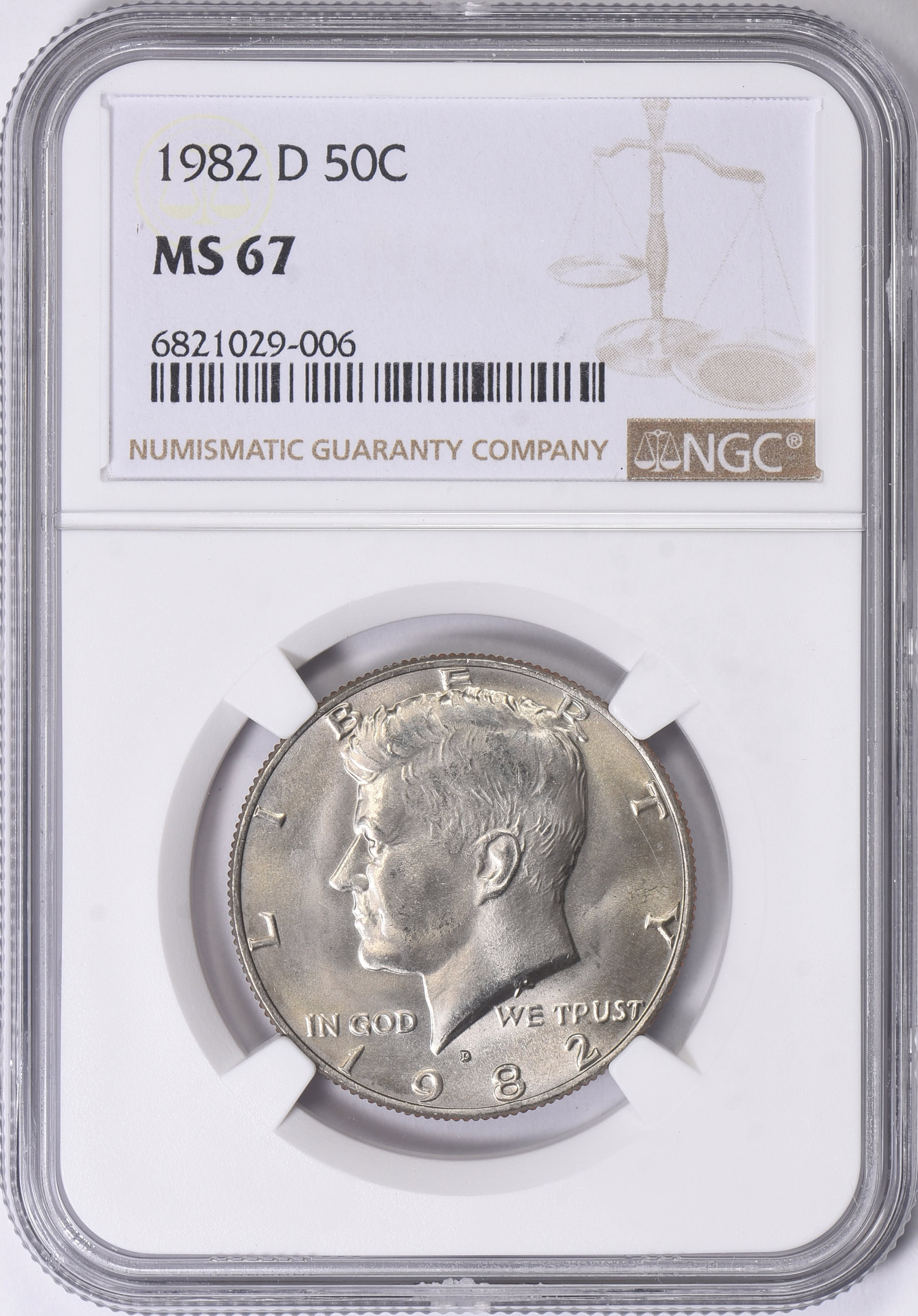 1982-D Kennedy Half Dollar NGC MS-67 (Item 1557350) | GreatCollections Coin Auctions