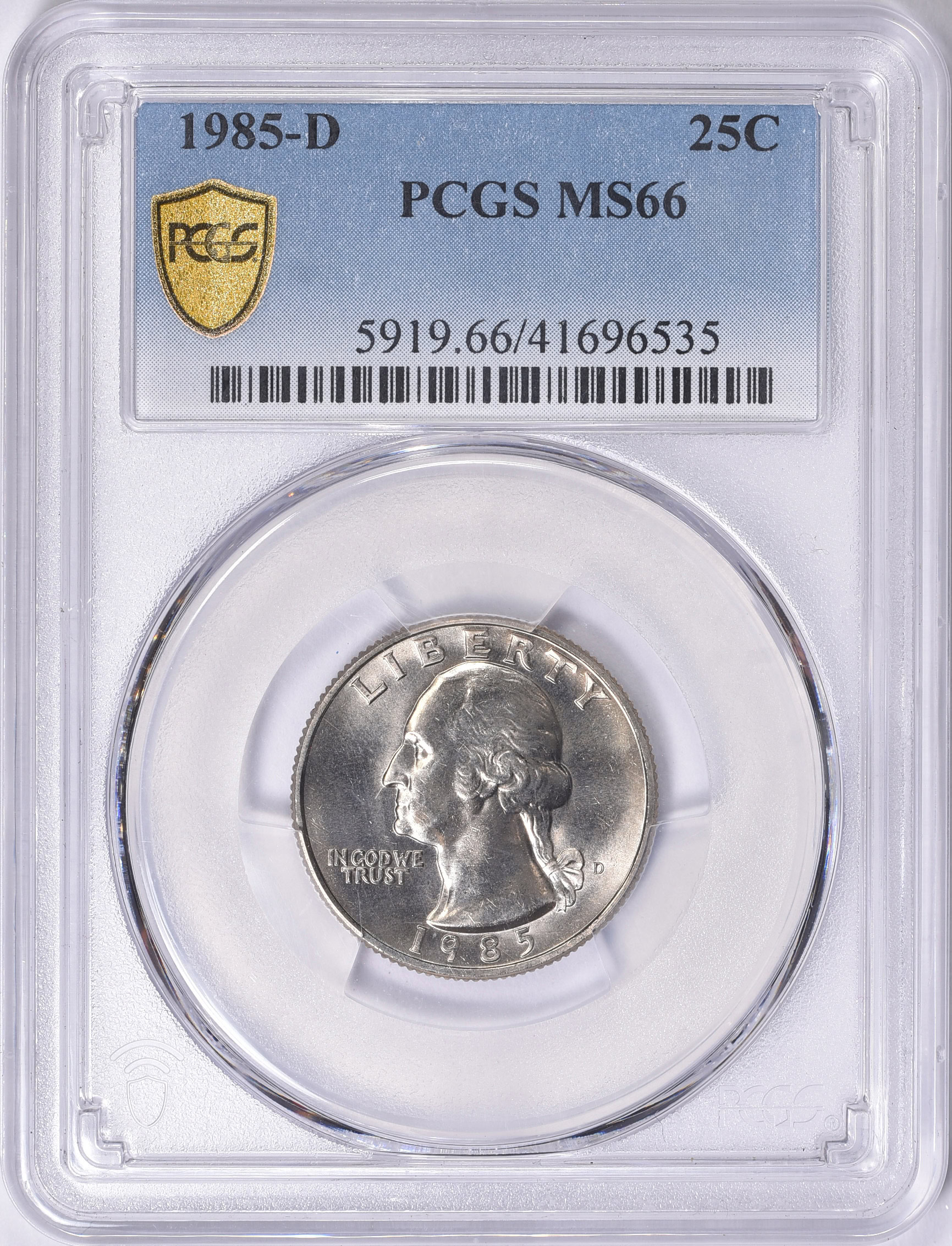 1985-D Washington Quarter PCGS MS-66 (Item 1557527) | GreatCollections ...