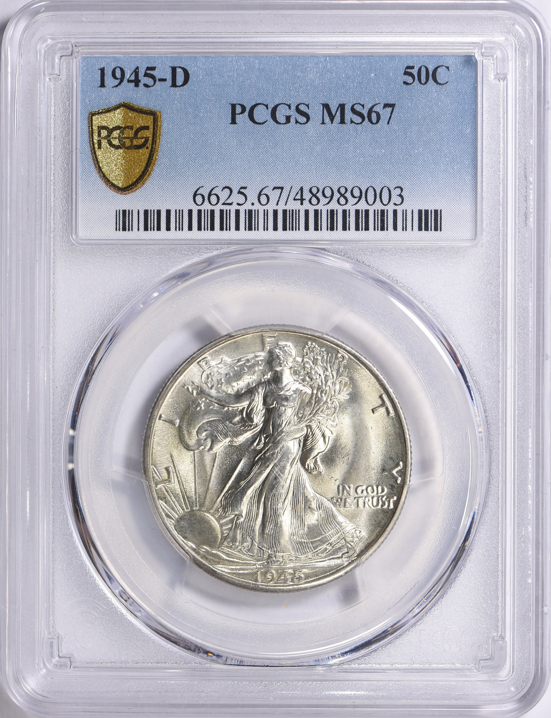 1945-D Walking Liberty Half Dollar PCGS MS-67 (Item 1557771) | GreatCollections Coin Auctions