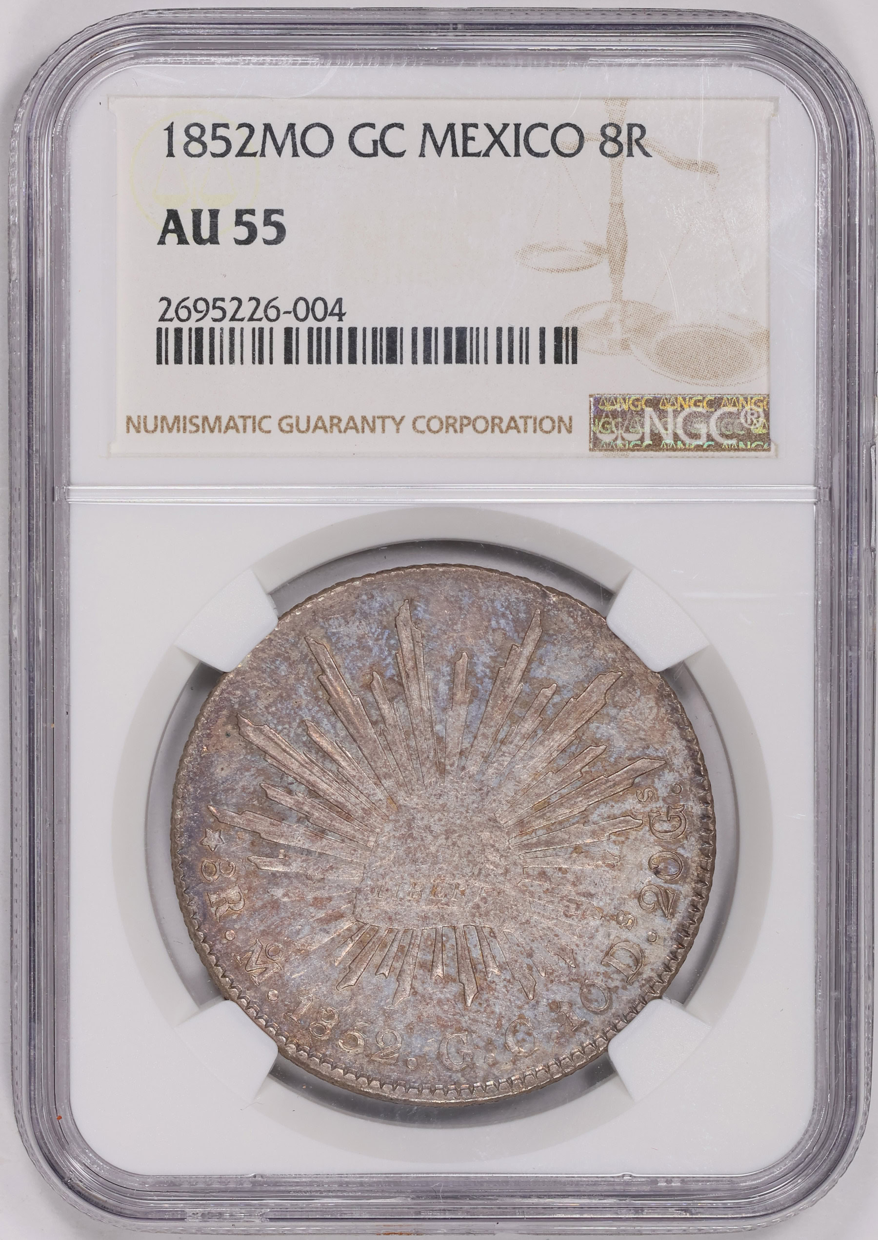 Mexico 1852-Mo GC Silver 8 Reales KM-377.10 NGC AU-55 (Item 1559754 ...