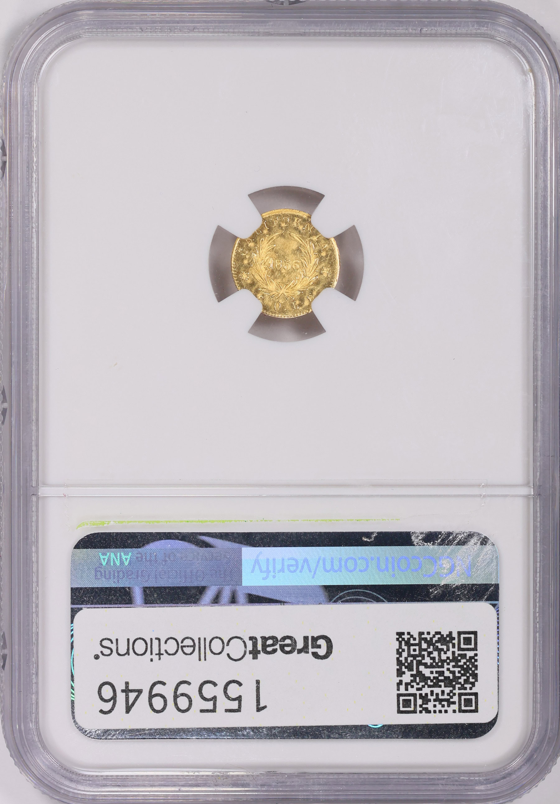 1856-Dated California Fractional Gold Token Liberty - Wreath 13 Stars ...