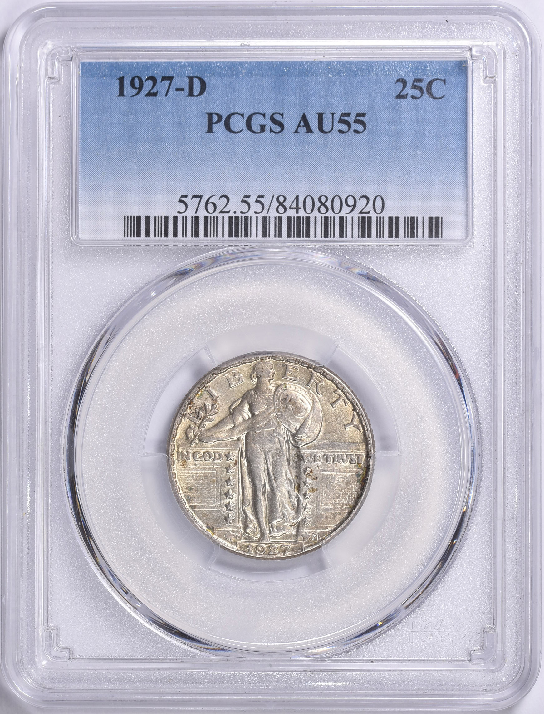 1927-D Standing Liberty Quarter PCGS AU-55 (Toned) (Item 1561230 ...