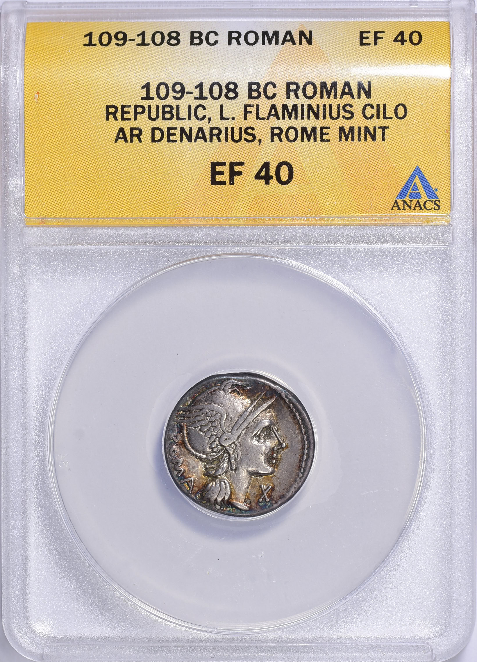 Ancient Roman Republic, L. Flaminius Chilo Moneyer (c.109-108 B.C.) AR ...