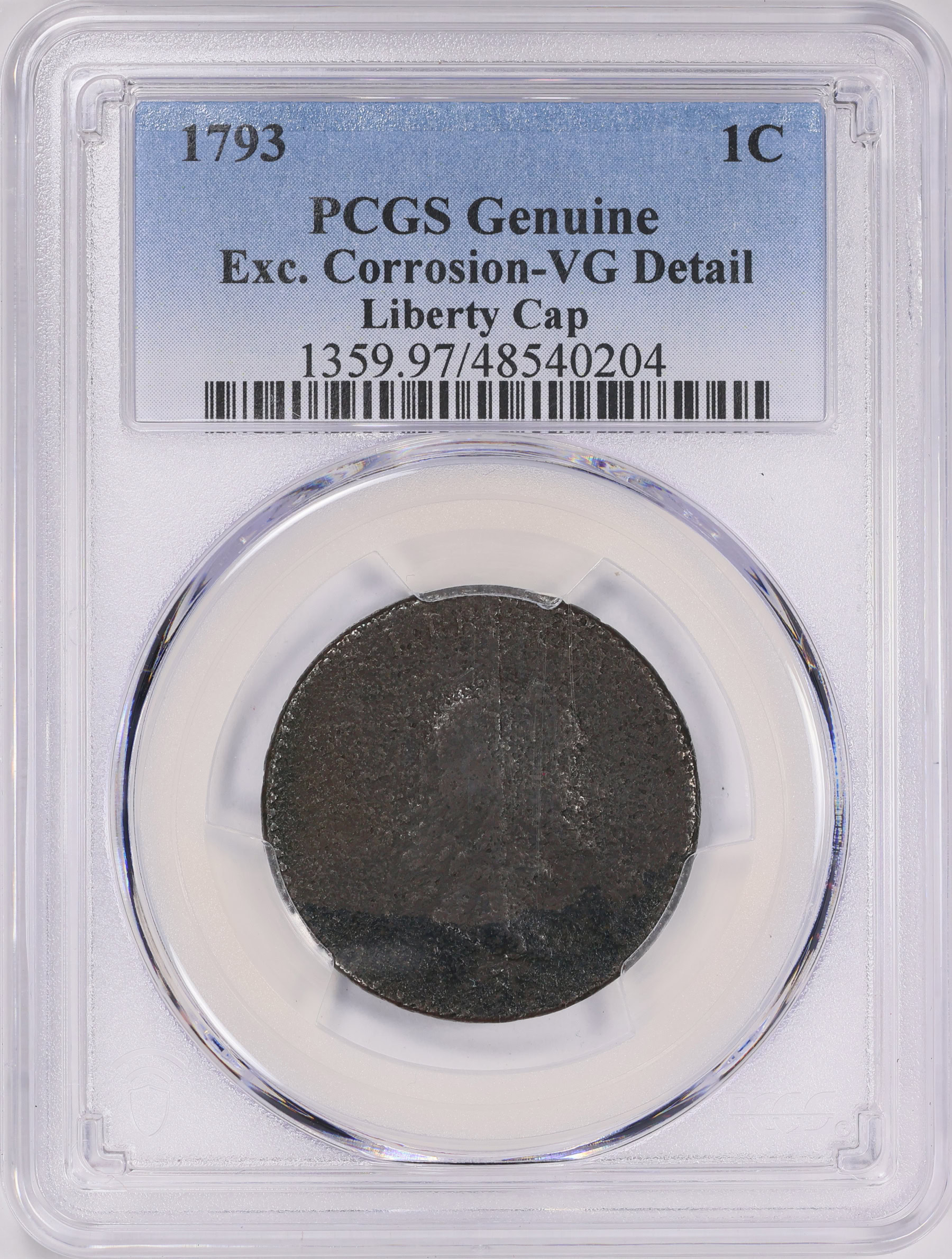 1793 Liberty Cap Cent PCGS Genuine VG Details (Item 1564808 ...