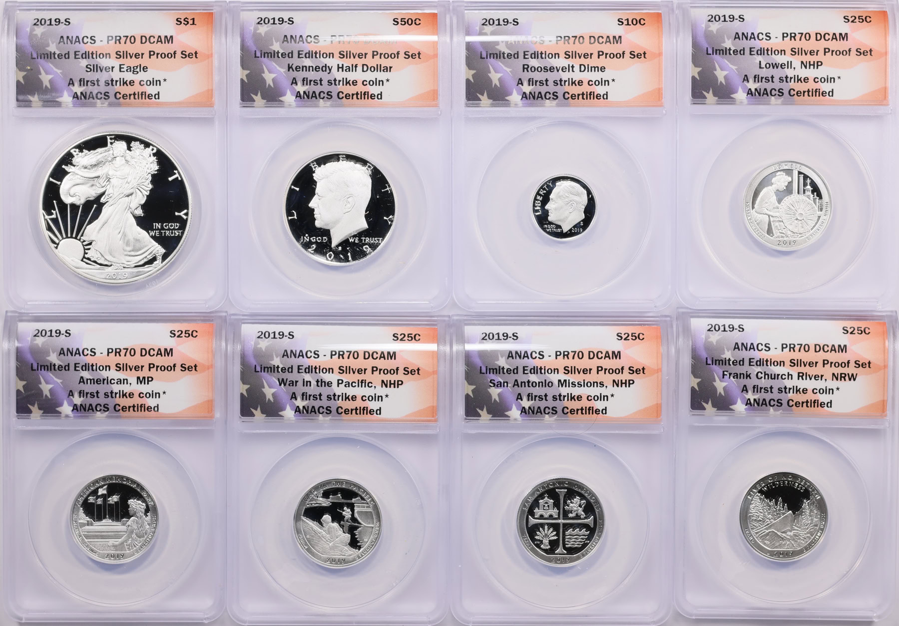 2019-S U.S. Mint Limited Edition Silver Proof Set First Strike ANACS ...