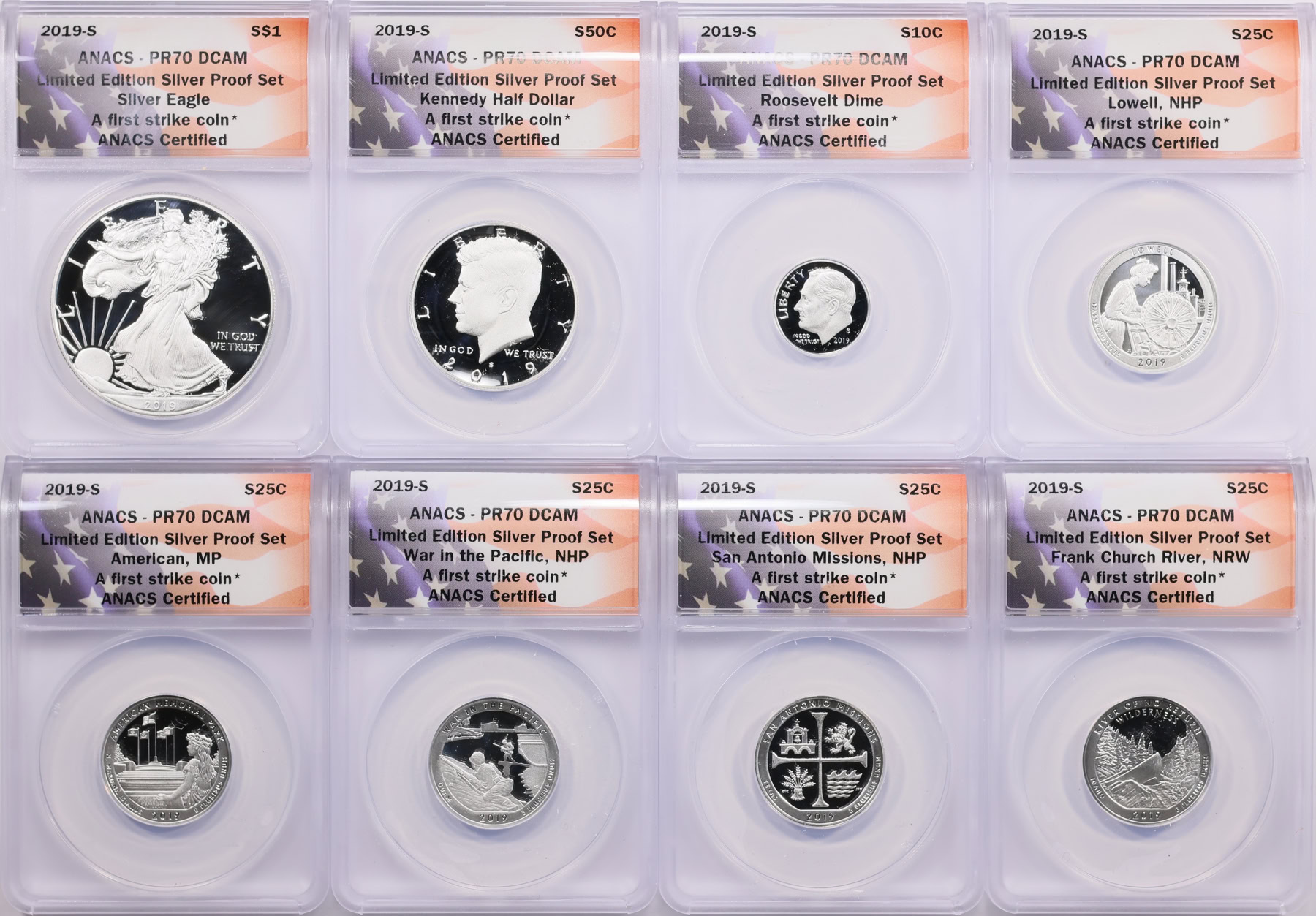 2019-S U.S. Mint Limited Edition Silver Proof Set First Strike ANACS ...