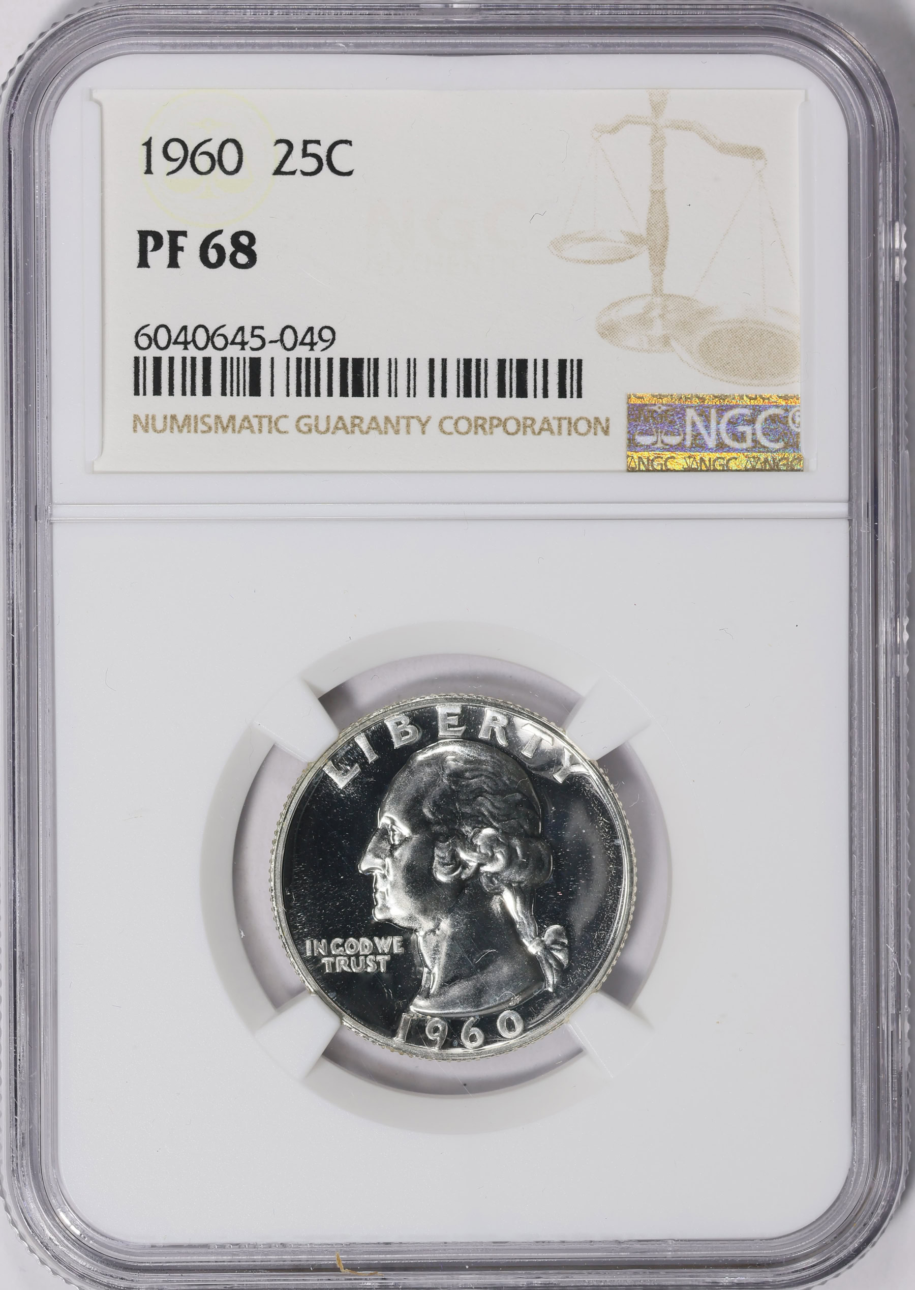 1960 Washington Quarter NGC Proof-68 (Item 1566770) | GreatCollections ...
