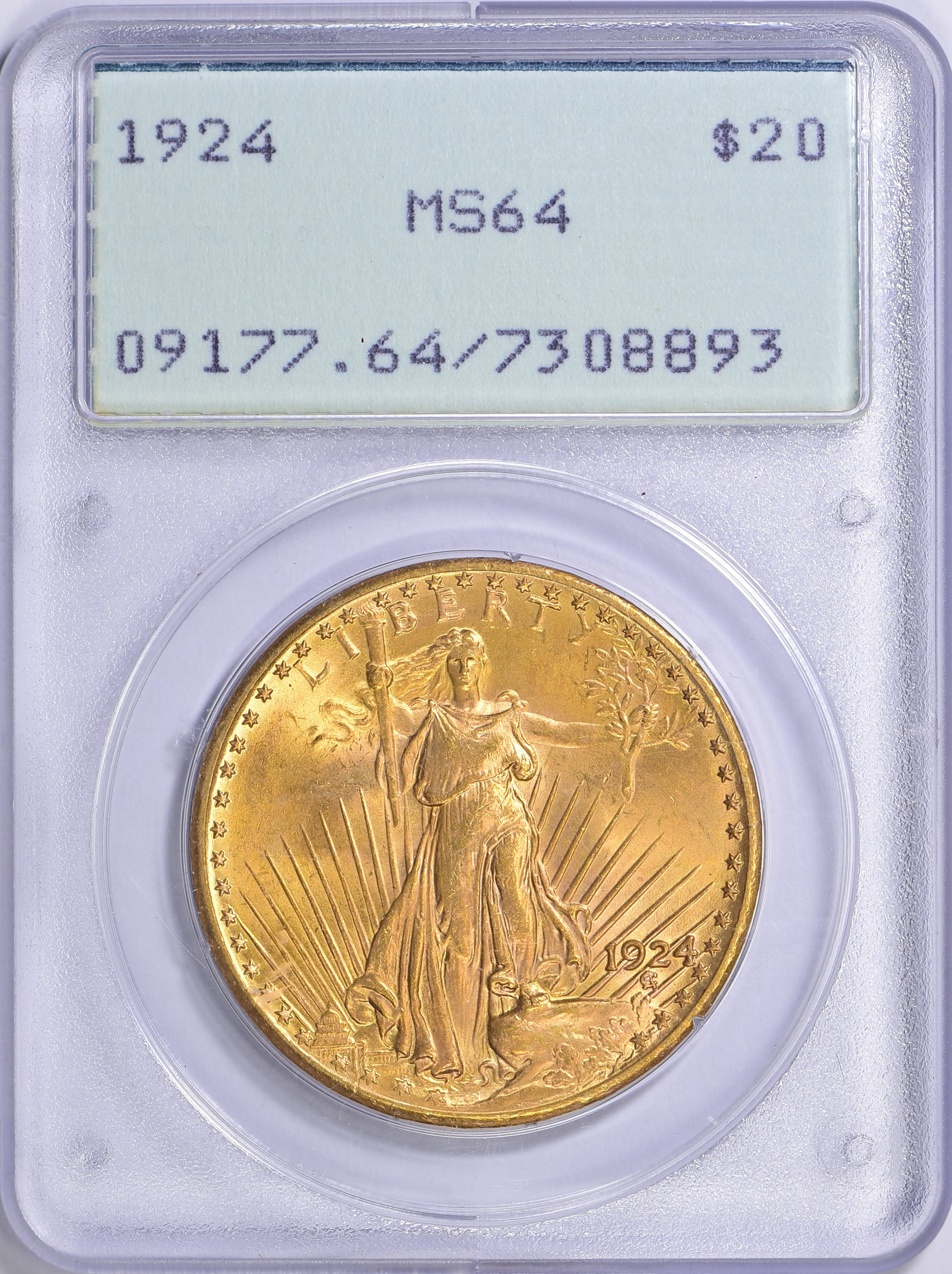 1924 Saint-Gaudens Gold Double Eagle PCGS MS-64 OGH (1st Gen) (Item 1567055) | GreatCollections ...