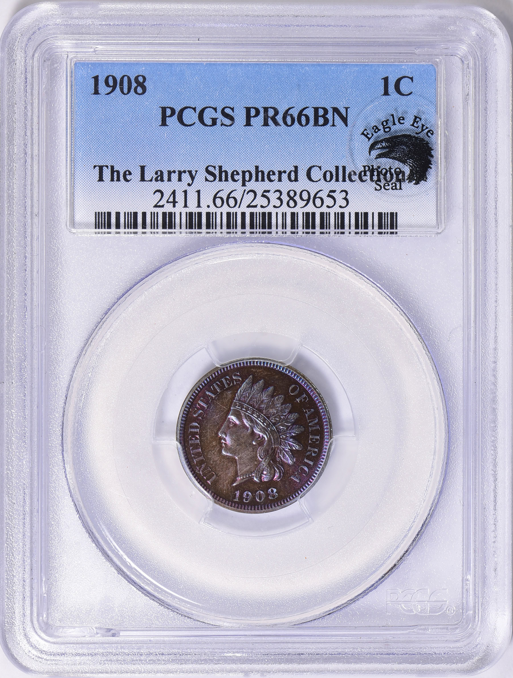 1908 Indian Cent PCGS Proof-66 BN (The Larry Shepherd Collection ...