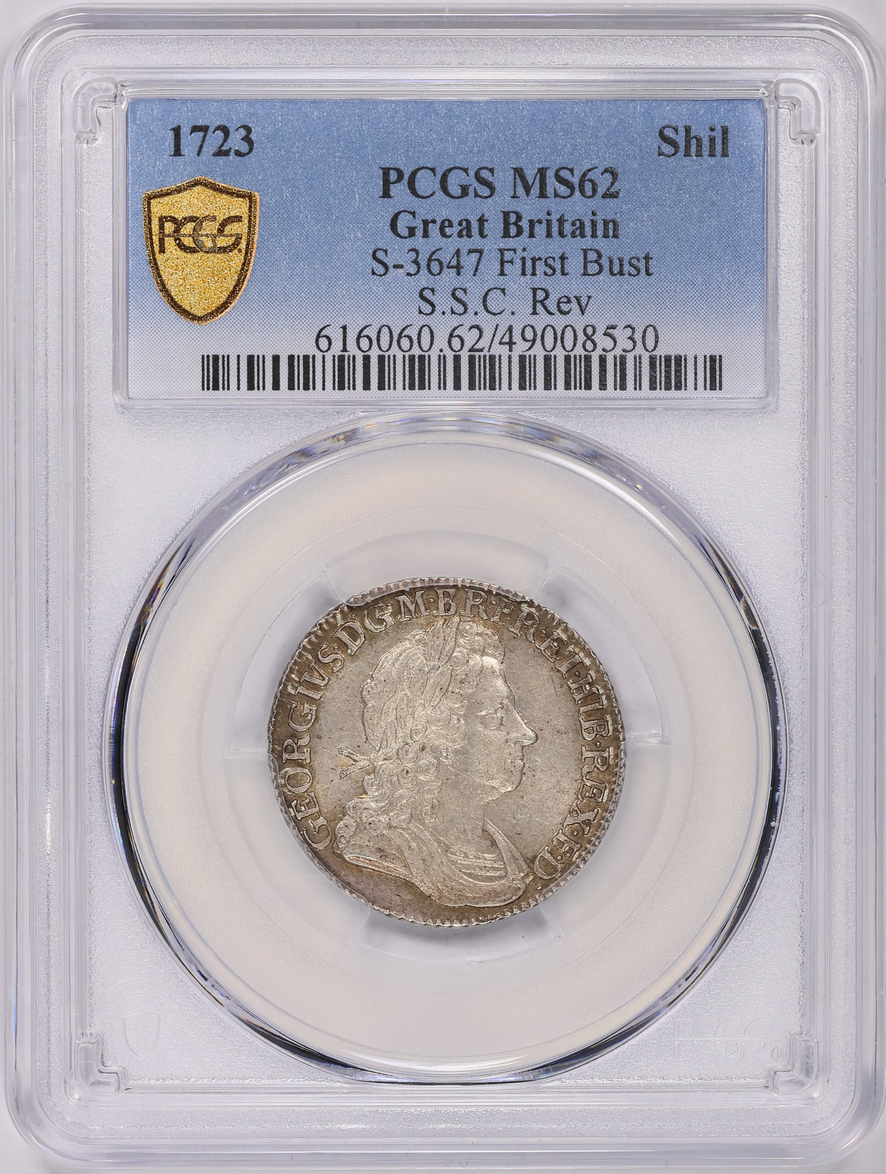 Great Britain 1723 Silver Shilling First Bust S.S.C. Reverse S-3647 ...