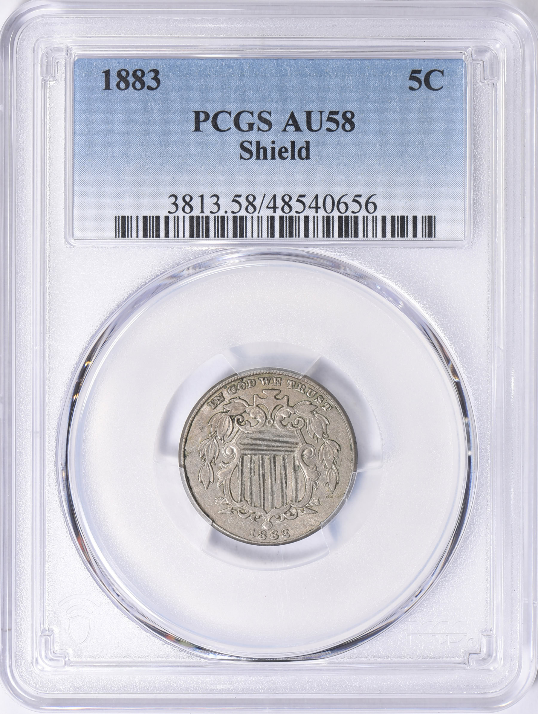 1883 Shield Nickel PCGS AU-58 (Item 1567735) | GreatCollections Coin ...