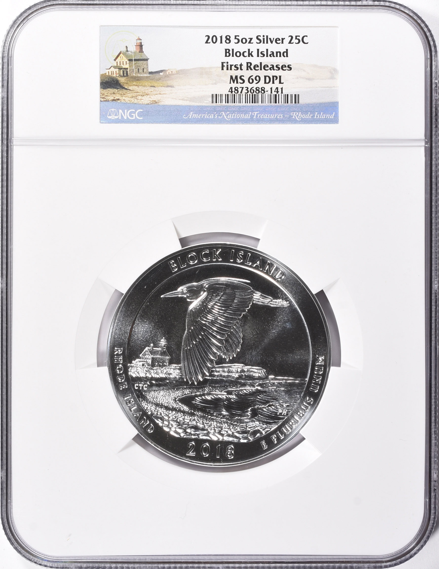 2018 America the Beautiful 5 oz. Silver Quarter Block Island National ...
