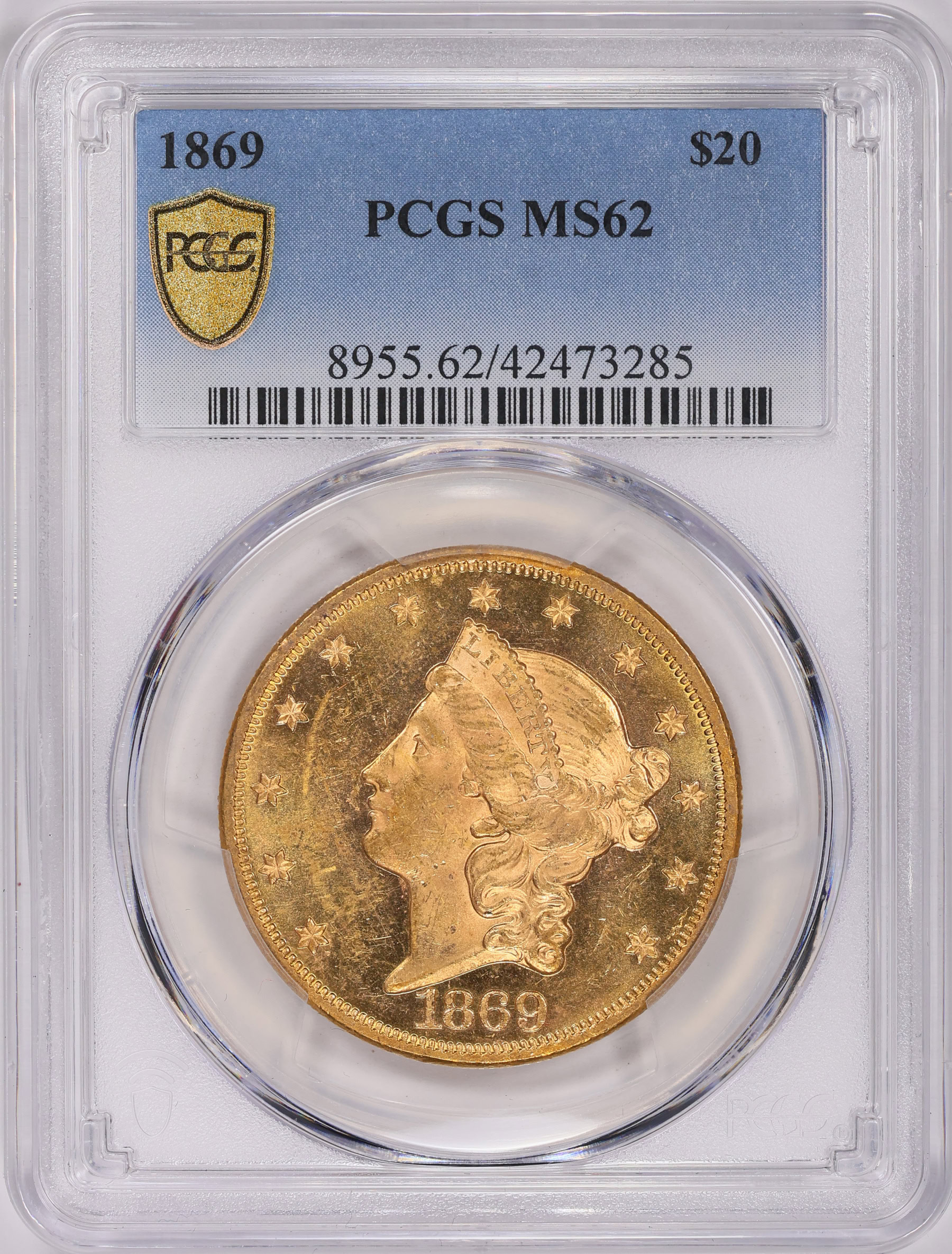 1869 Liberty Gold Double Eagle PCGS MS-62 (Item 1569697) | GreatCollections Coin Auctions