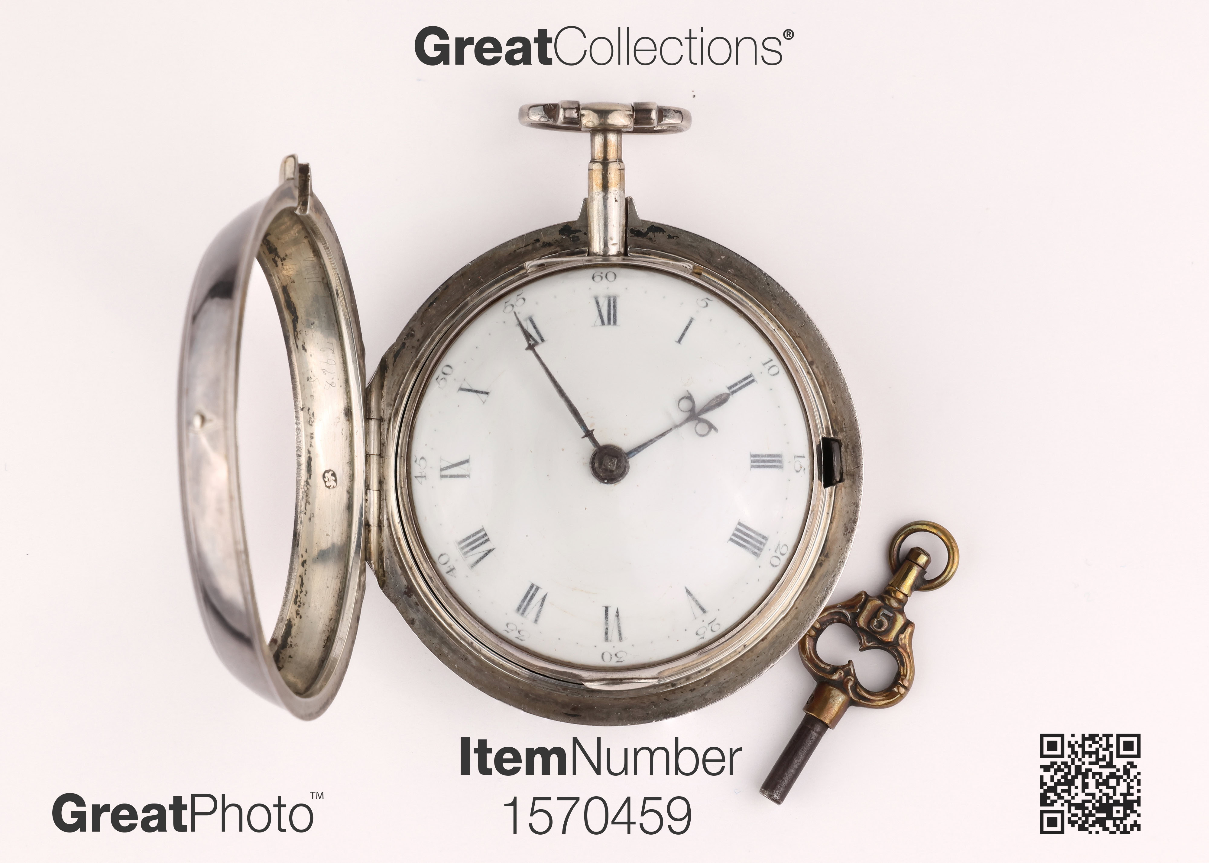 Great Britain 1789 Silver Pair Cased Verge Fusee Pocket Watch by George ...