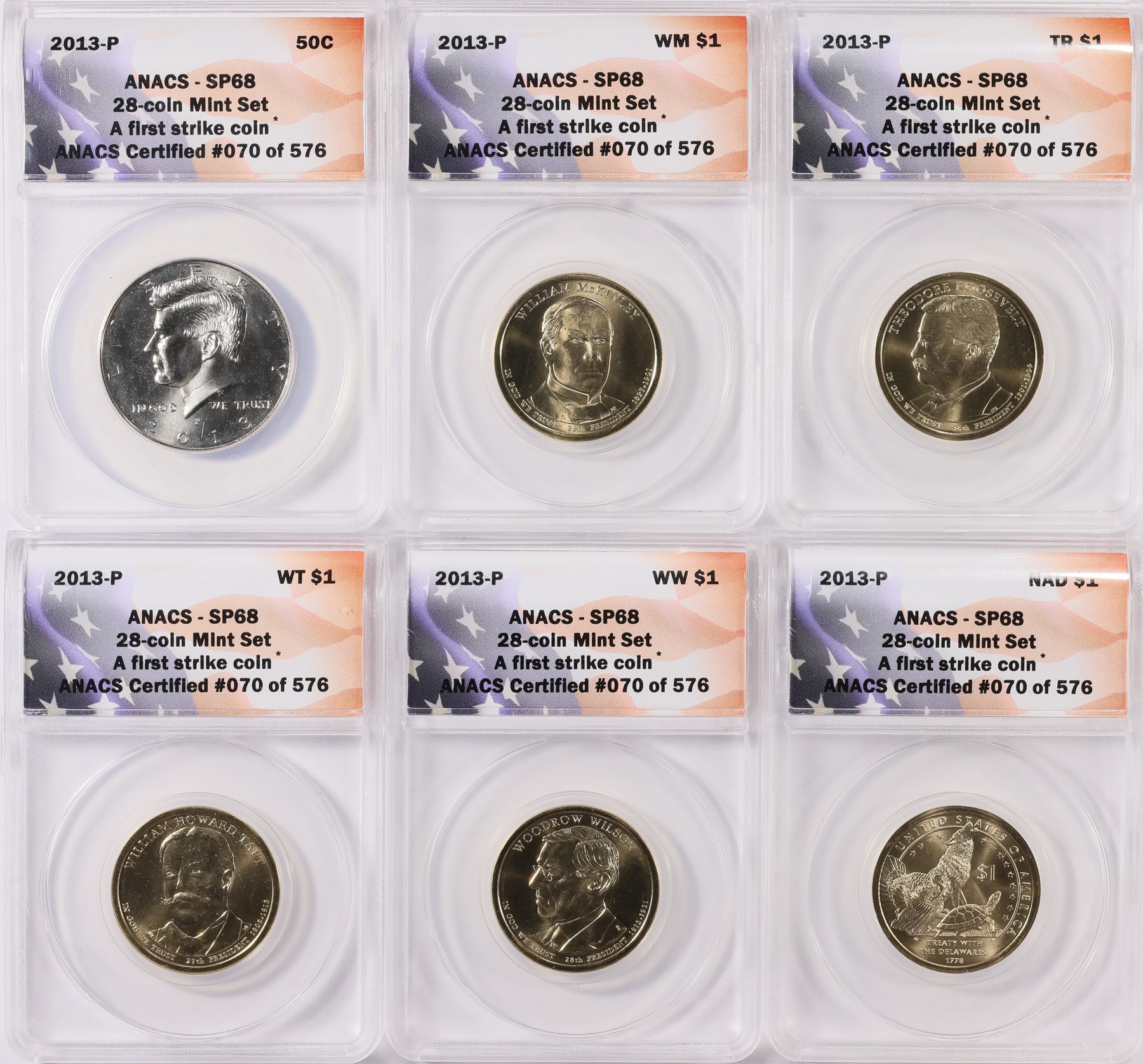 2013-P Presidential Dollars, Kennedy Half Dollar and Sacagawea Dollar ...