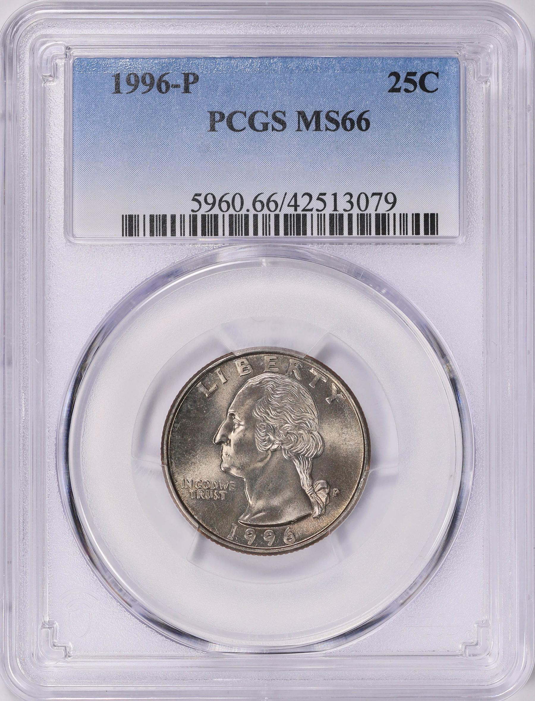 1996-P Washington Quarter PCGS MS-66 (Item 1572446) | GreatCollections ...